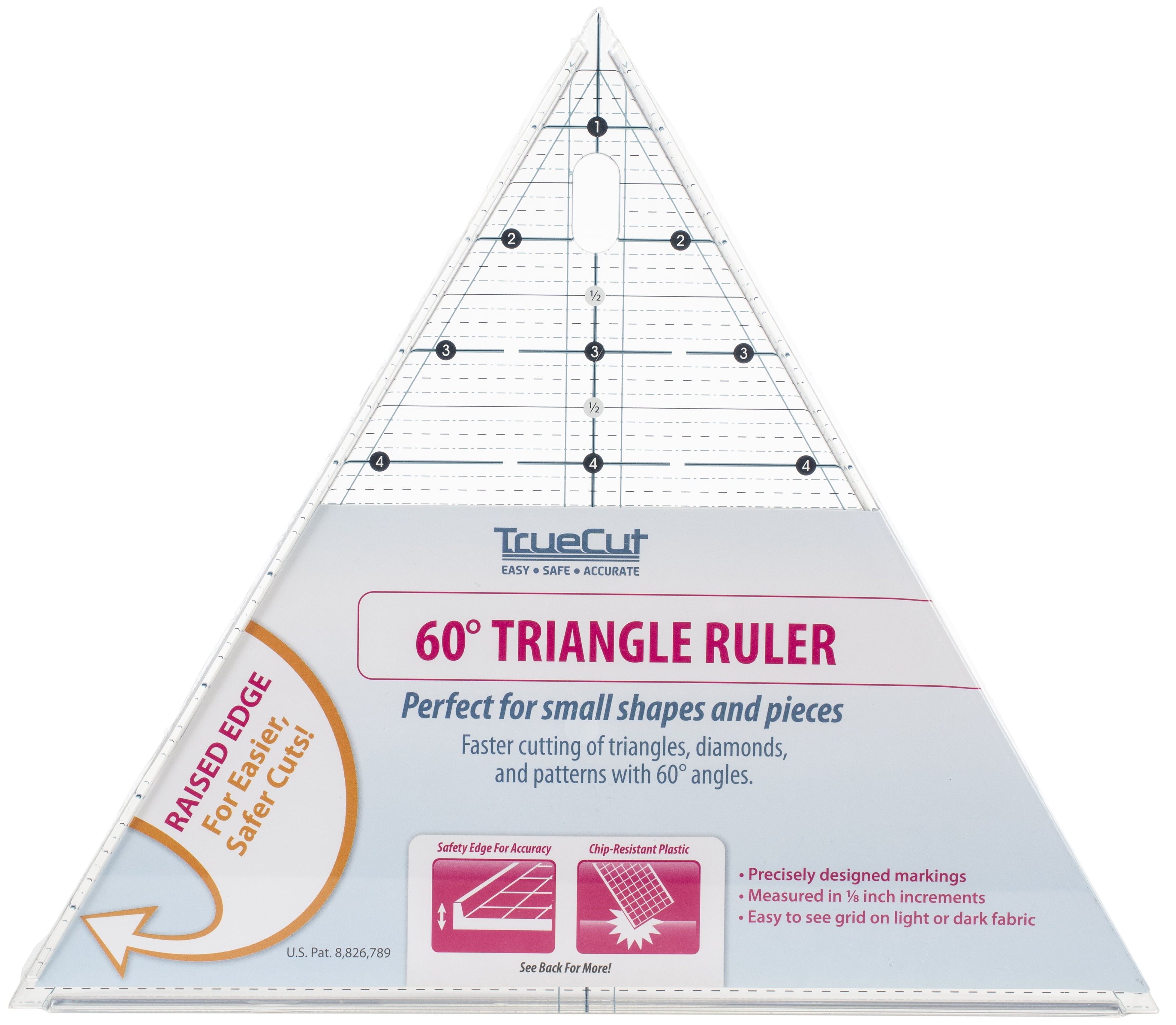 TrueCut Triangle Ruler - Equilateral 60° Ruler With Track & Guide ...