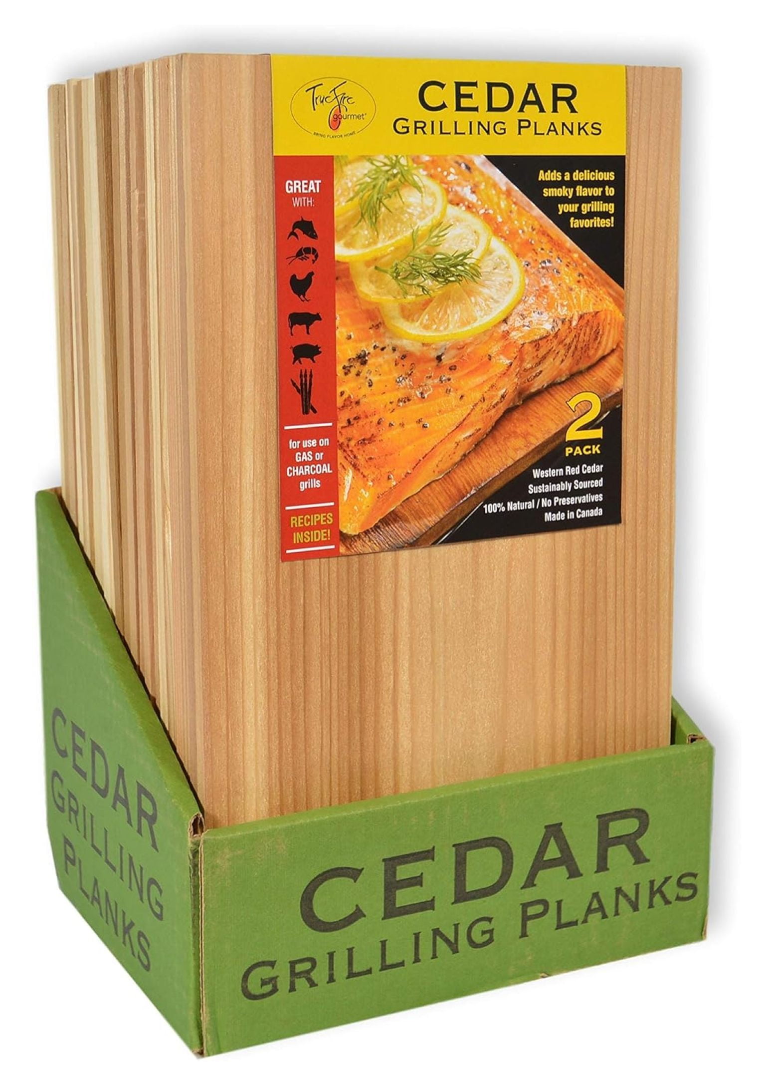 TrueFire Cedar Grilling Planks 7.25 x 16 (24-Pack) - Premium Sized Plank, WesternCedar,in Canada ...