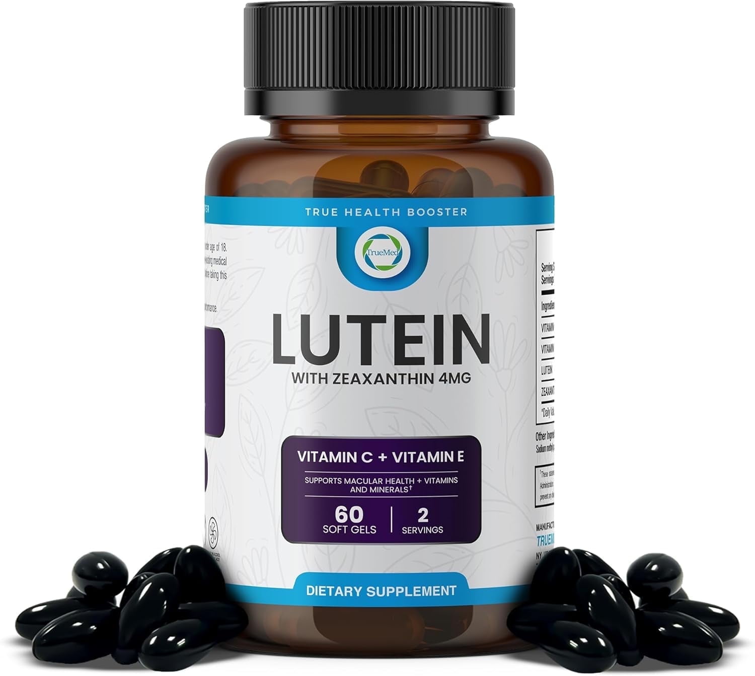 TrueMed Lutein Vitamin C + Vitamin E – 20mg Lutein with 4mg Zeaxanthin ...