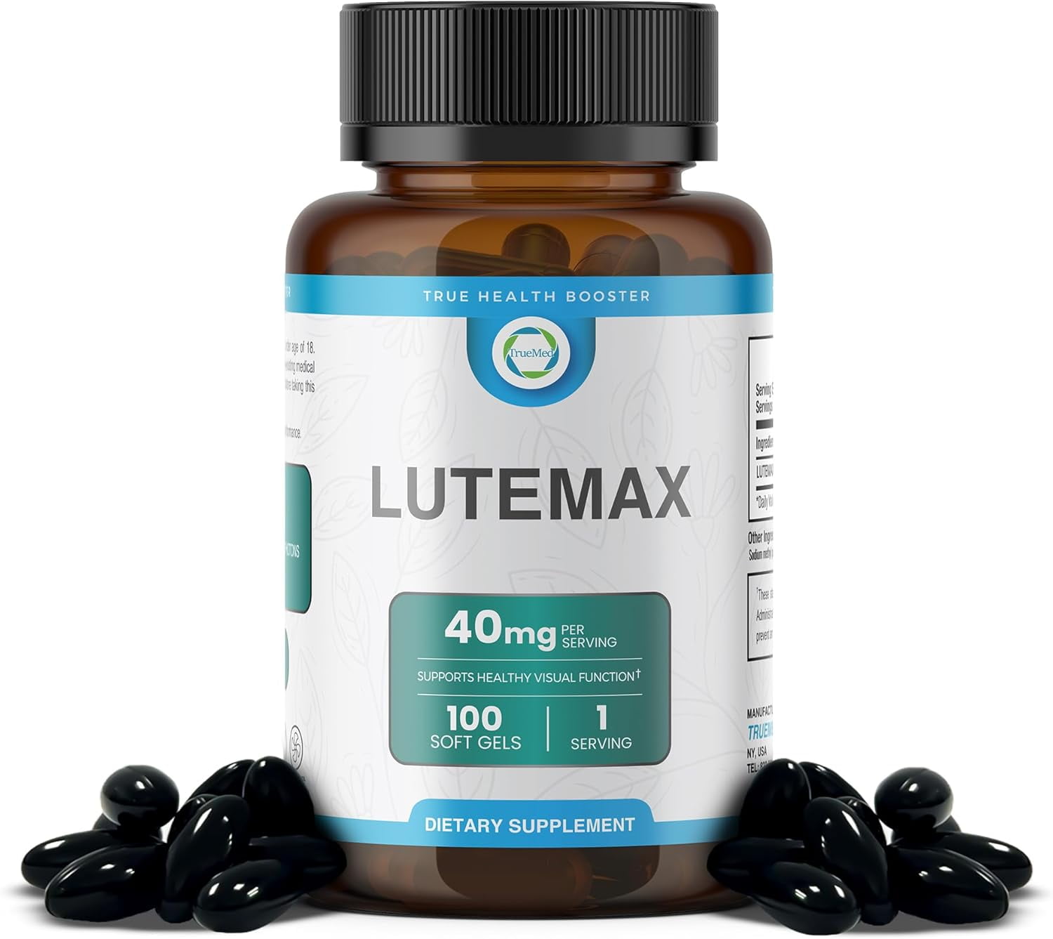 TrueMed Lutemax 40 mg 100 days supply Eye Supplement - Supports Macular ...