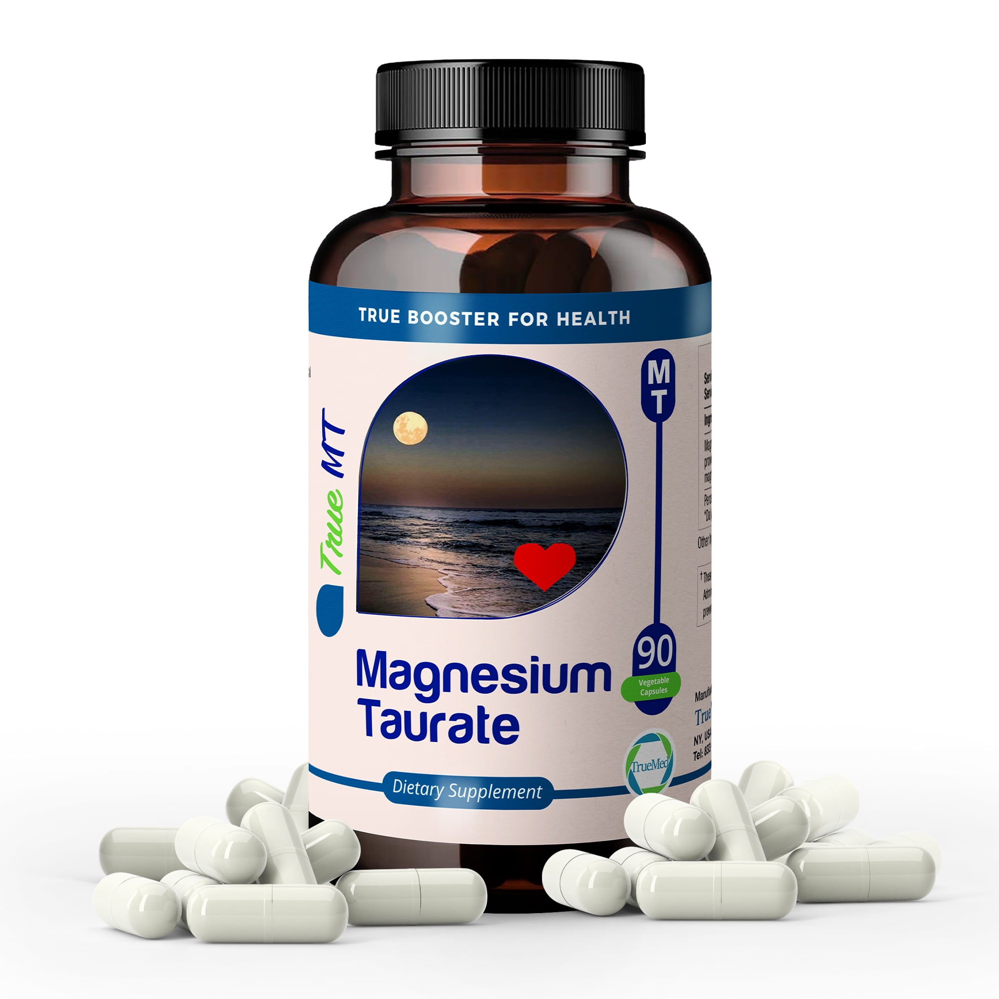 TrueMed Magnesium Taurate 1500 mg, Supports Cardiovascular Health ...