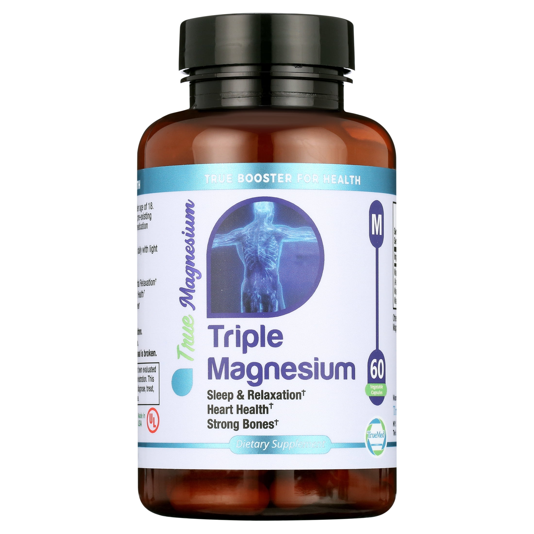 TrueMed Triple Magnesium Glycinate, Malate, Citrate Benefits, High ...
