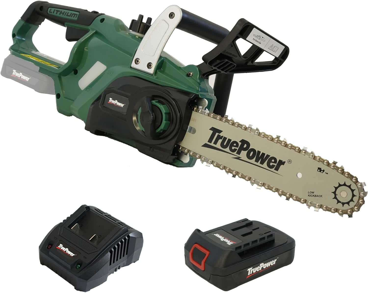 TruePower 20V 10" Cordless Chainsaw with 2.0Ah Battery & Charger ...