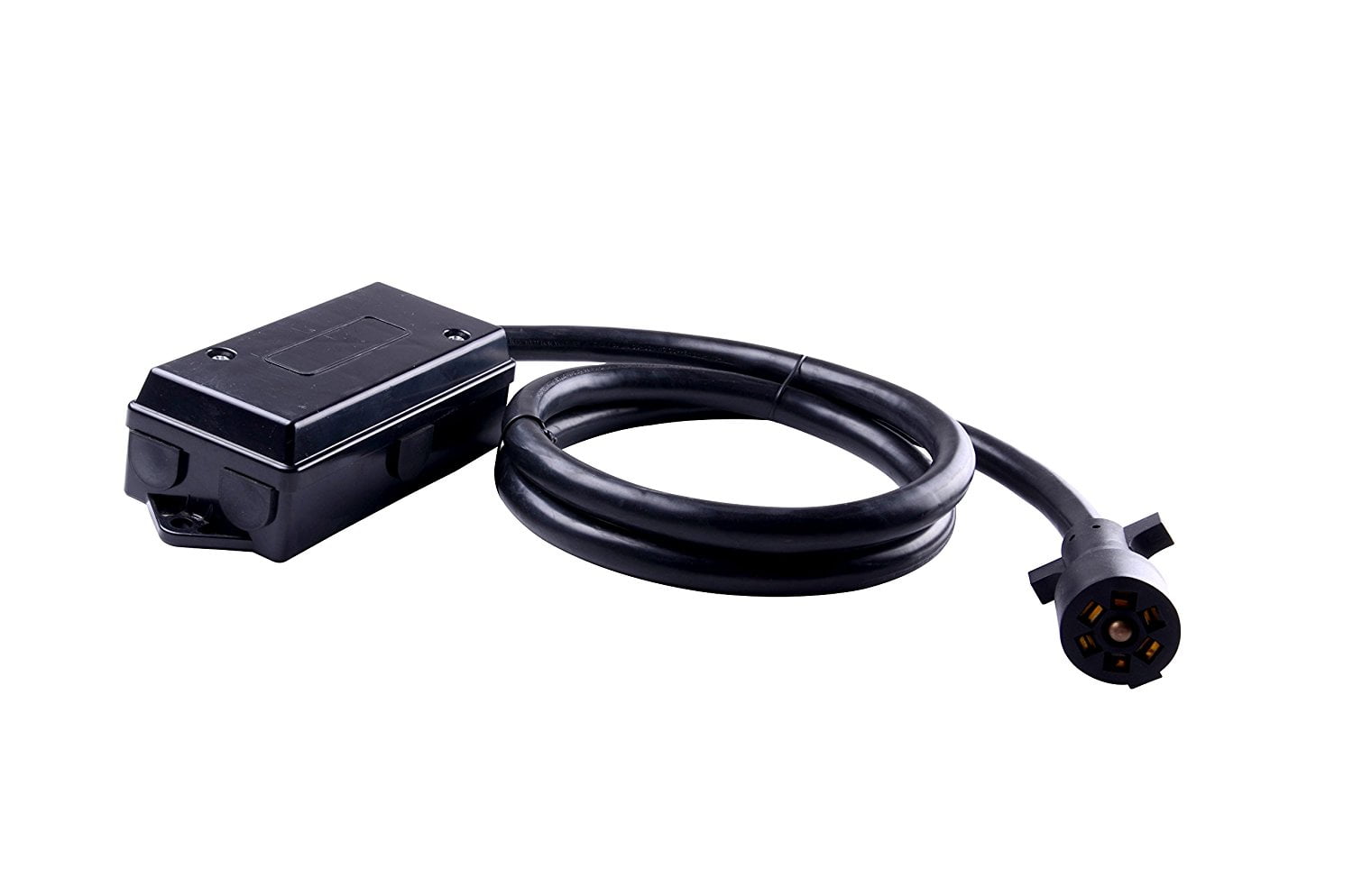 TruePower TC7-10W - 7 Way Trailer Cable w/Conjunction Wire Box 10 Ft ...