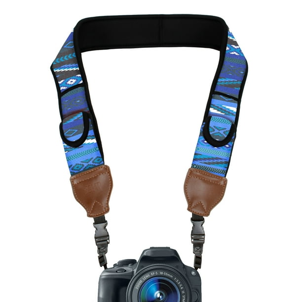 TrueSHOT Camera Strap with Blue Southwest Neoprene Design and Accessory ...