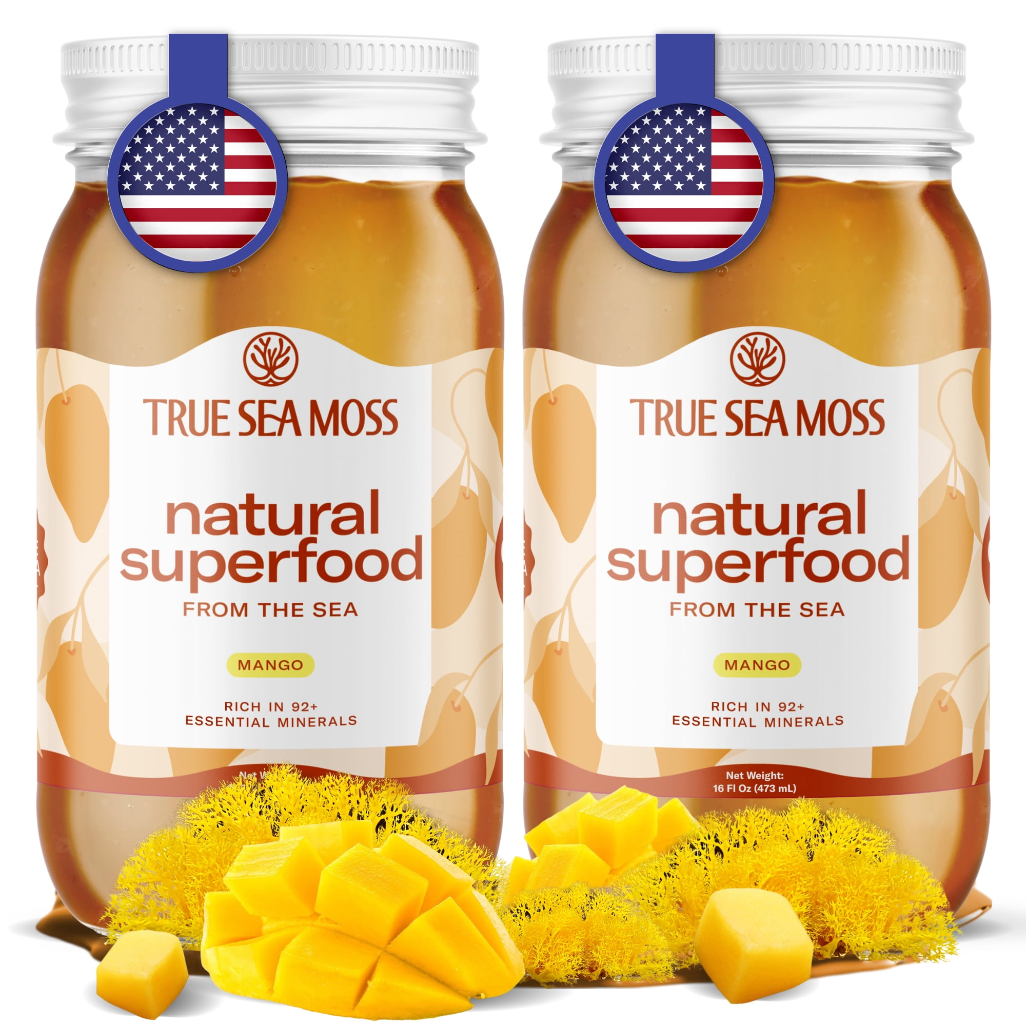 TrueSeaMoss Mango Wildcrafted Irish Sea Moss Gel Organic Raw ...