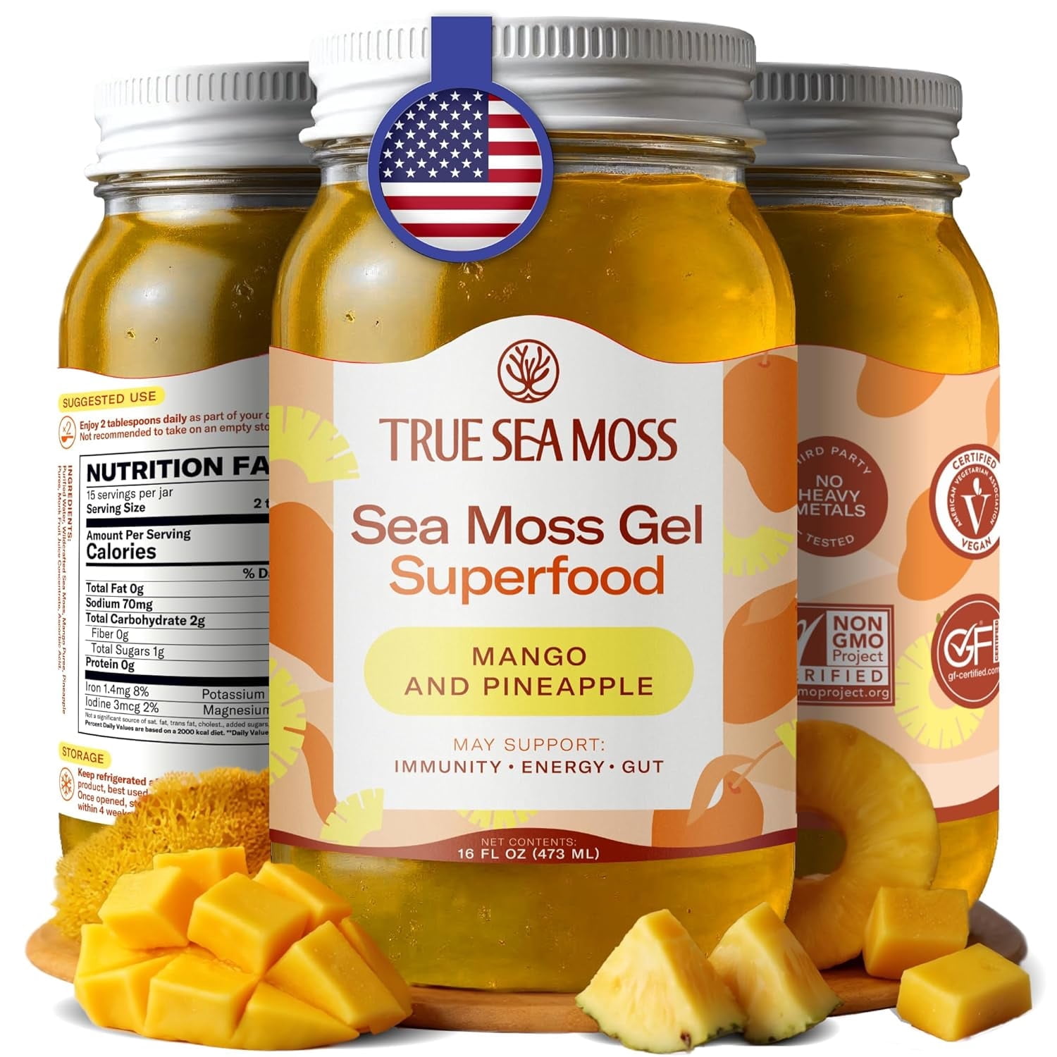 TrueSeaMoss Wildcrafted Irish Sea Moss Gel Organic Raw Nutritional ...