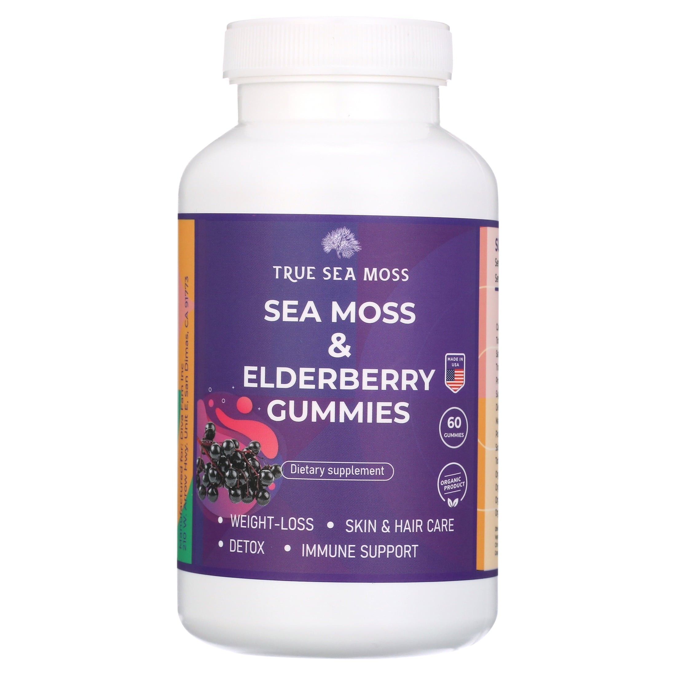 TrueSeaMoss Sea Moss Gummies with Elderberry for Kids & Adults, 60 ...