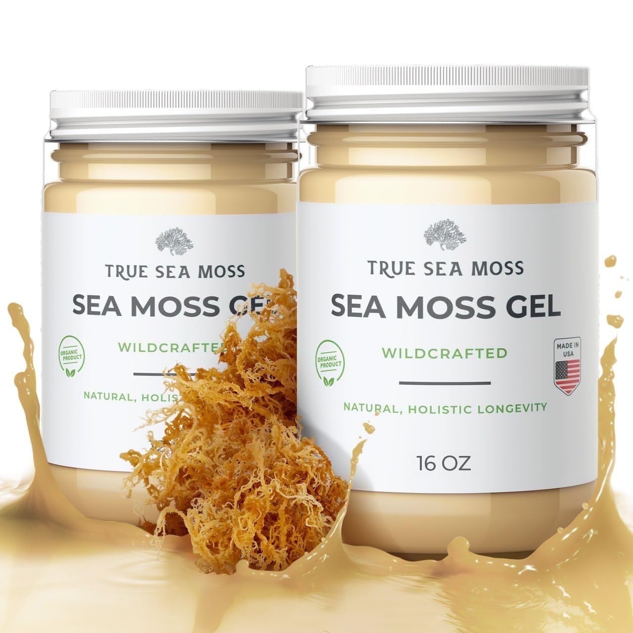 TrueSeaMoss Wildcrafted Irish Sea Moss Gel, Raw Nature's Vitamins Supplement, Original 12 Oz 2 ...