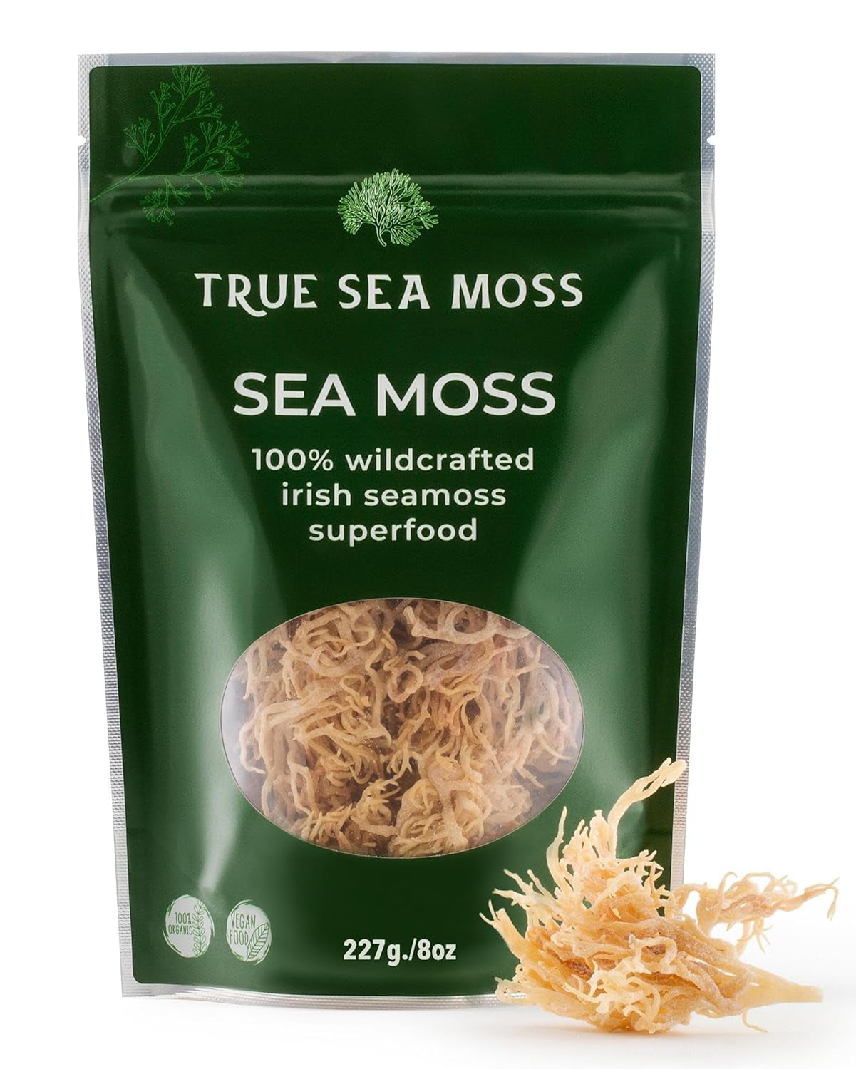 TrueSeaMoss Wildcrafted Irish Sea Moss Sun Dried Seaweed, (2-Pack 16 Oz ...