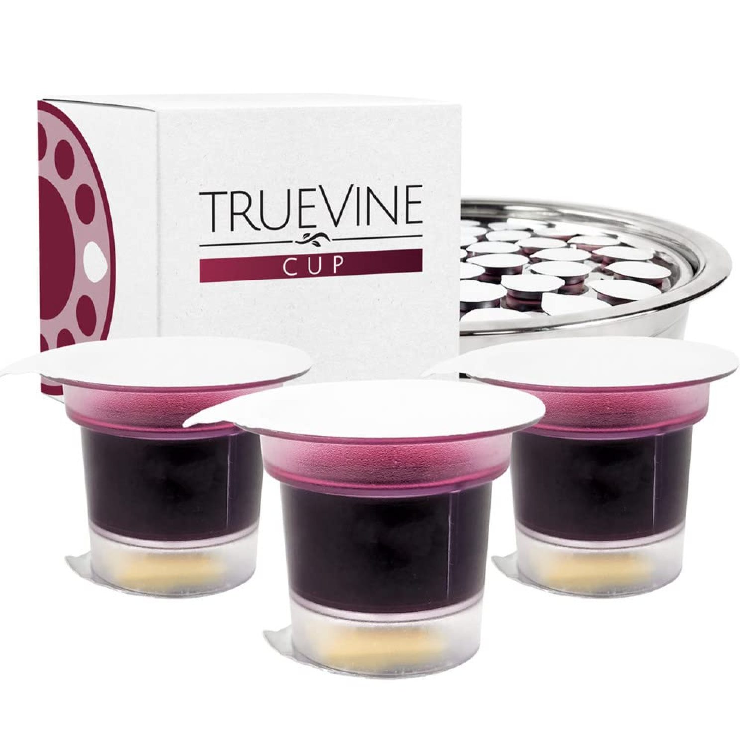 TrueVine Communion Cups and Wafer Set - Prefilled Cups with Bread ...