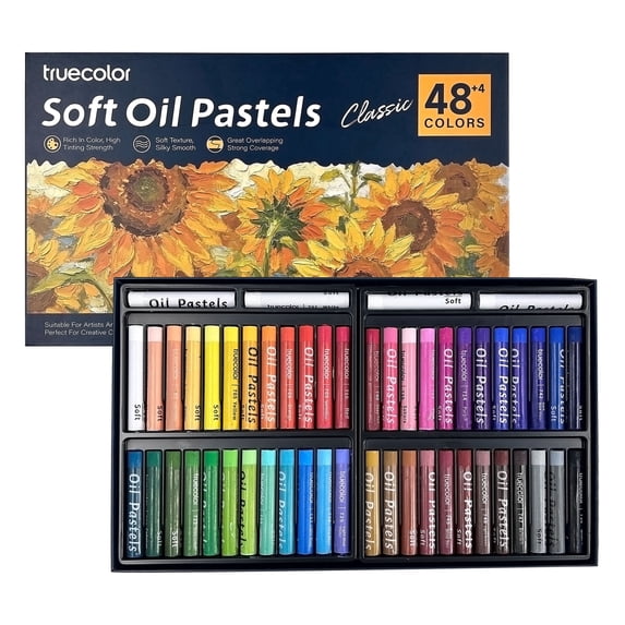 Truecolor Classic Soft Oil Pastels Set, 48 Colors Creamy Smooth Art ...