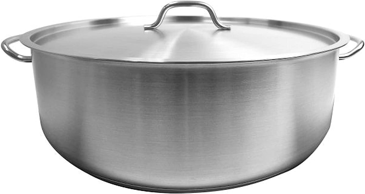 Truecraftware – 30 Qt. Stainless Steel Braiser Pot with Encapsulated ...