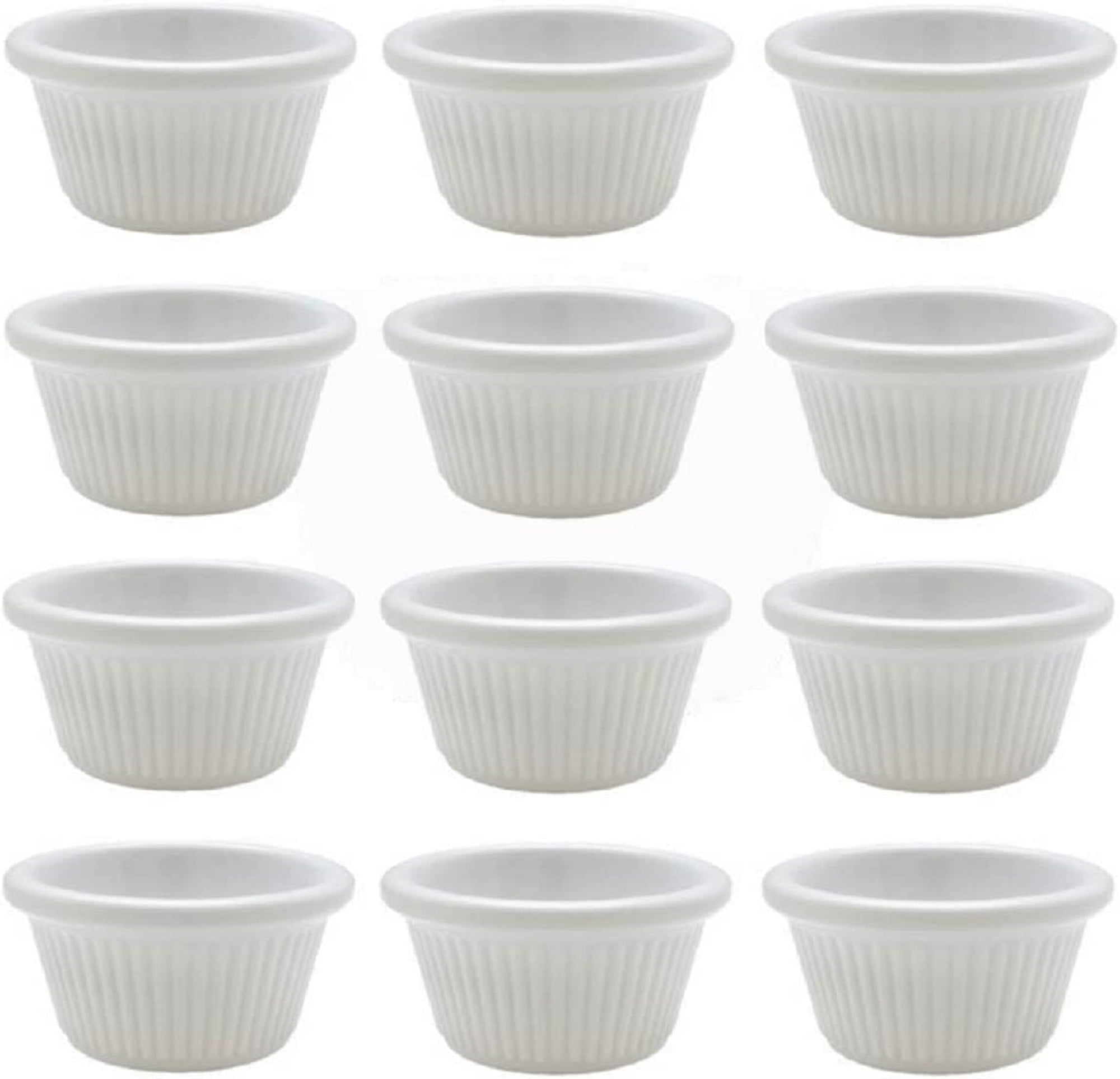 Truecraftware – Set of 12- Fluted Ramekin 2 oz. White Color Melamine ...