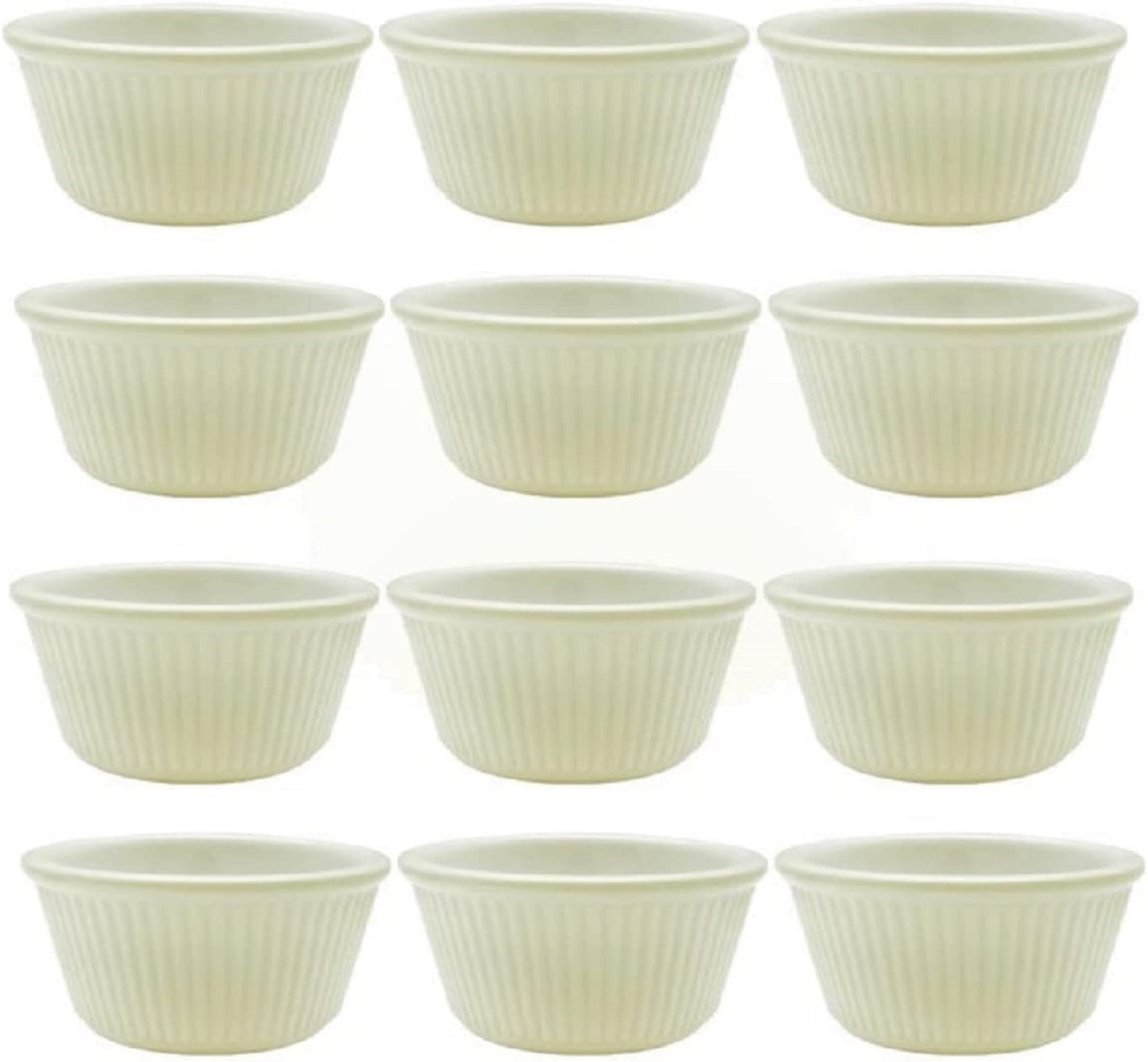 Truecraftware – Set of 12- Fluted Ramekin 3 oz. Bone Color Melamine ...