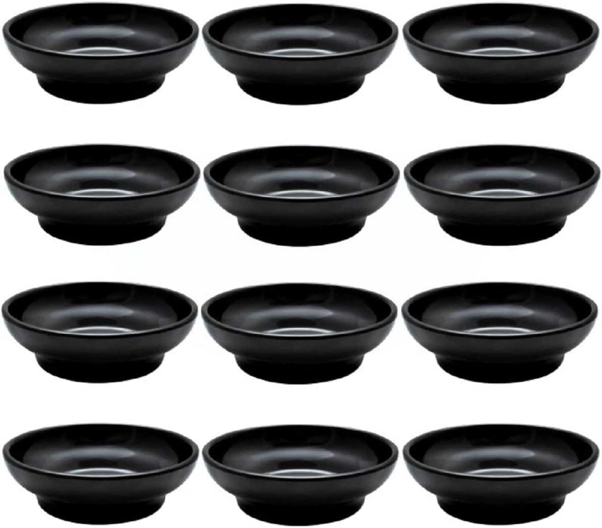 Truecraftware – Set of 12- Salsa Dish 4-1/2 oz. Black Color Melamine ...