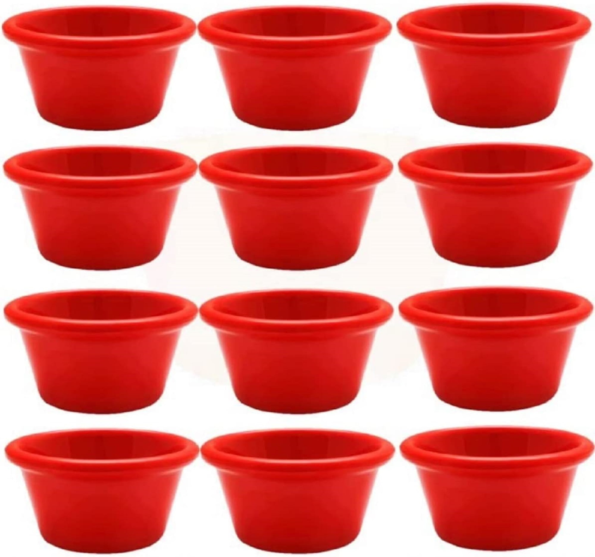 Truecraftware – Set of 12- Smooth Ramekin 2-1/2 oz. Pure Red Color ...