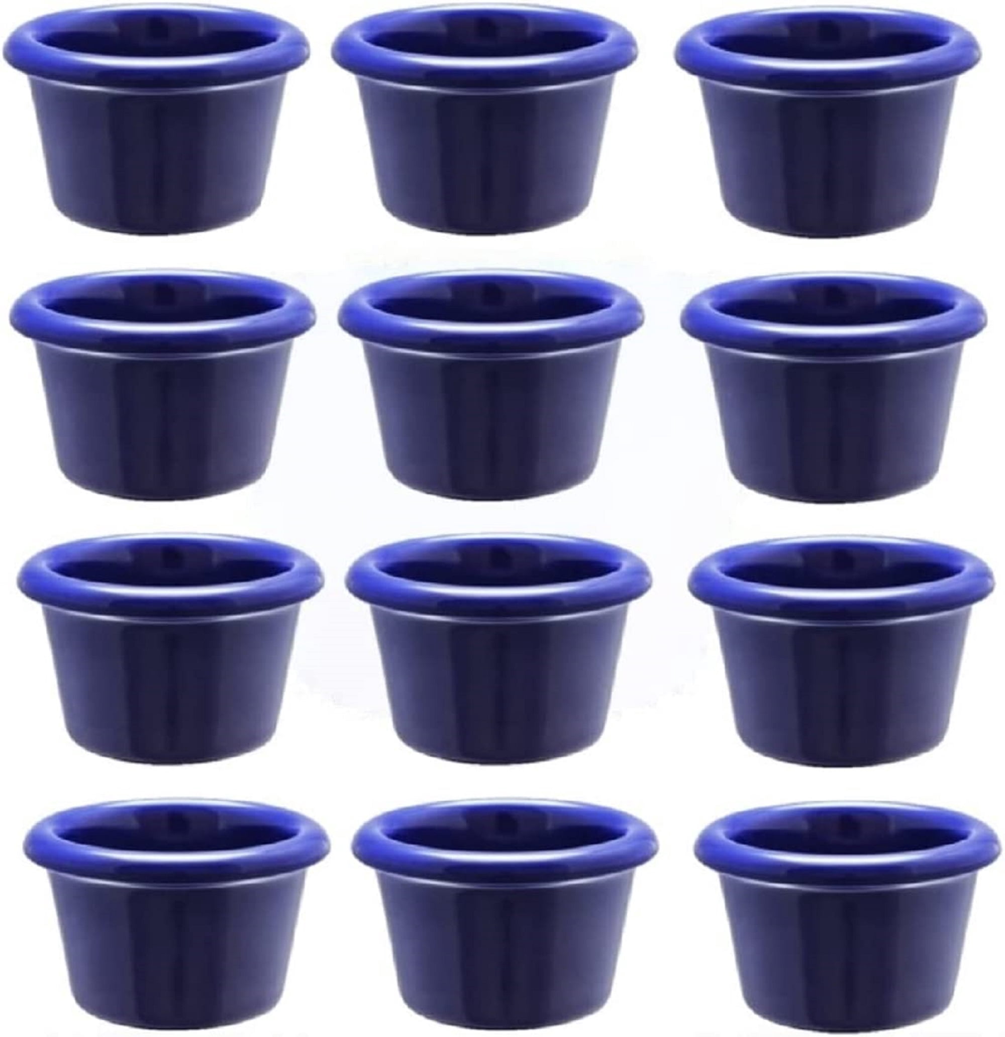 TrueCraftware – Set of 12- Smooth Ramekin 2-1/2 oz. Cobalt Blue Color ...