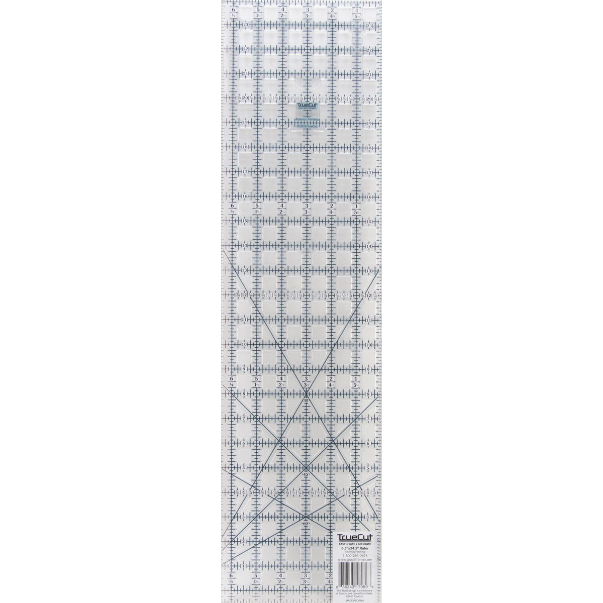 Truecut Rectangle Ruler 6.5"X24.5" - Works With Rotary Cutters, Fabric ...