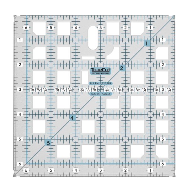 Truecut Square Ruler - 6.5"X6.5" Ruler With Track & Guide System - Works With Truecut My Comfort ...