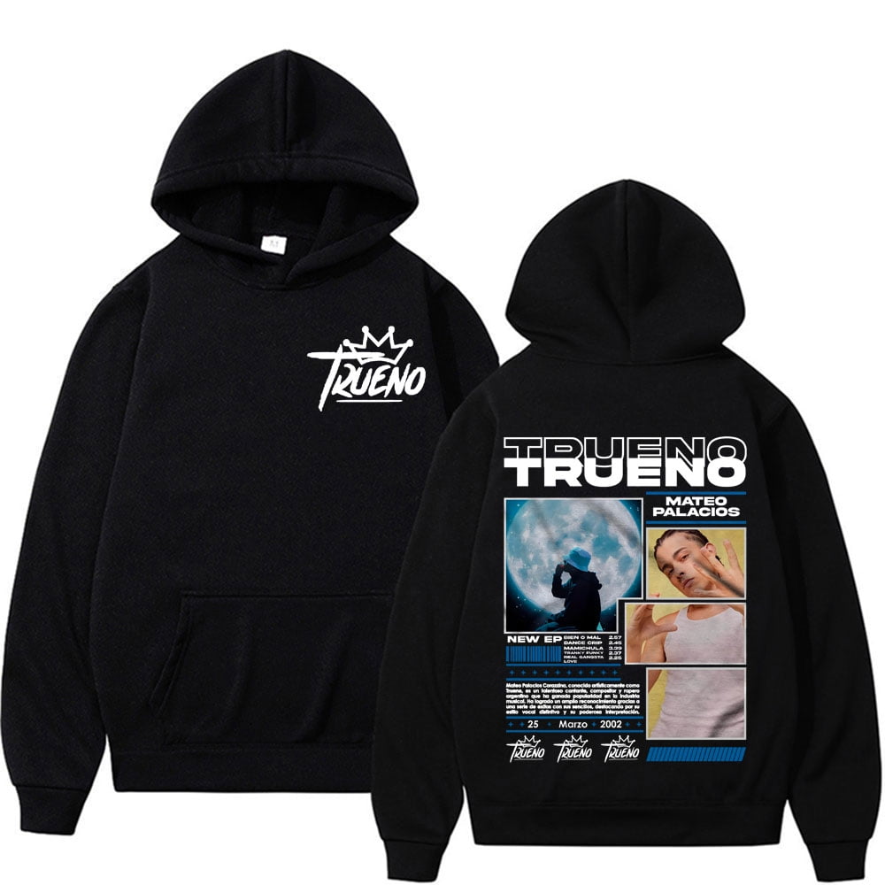 Trueno Album Cover Unisex Harajuku Hip Hop Punk Rock Fleece Hoodie ...