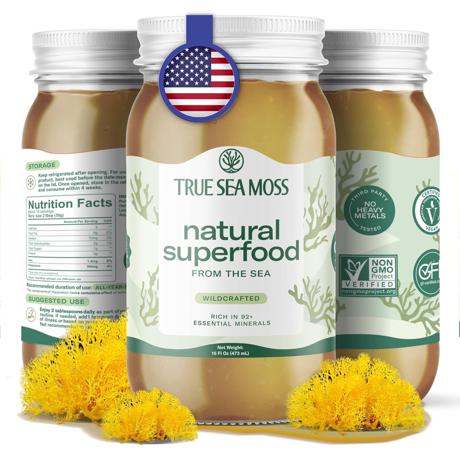TrueSeaMoss Wildcrafted Irish Sea Moss Gel, Raw Nature's Vitamins ...