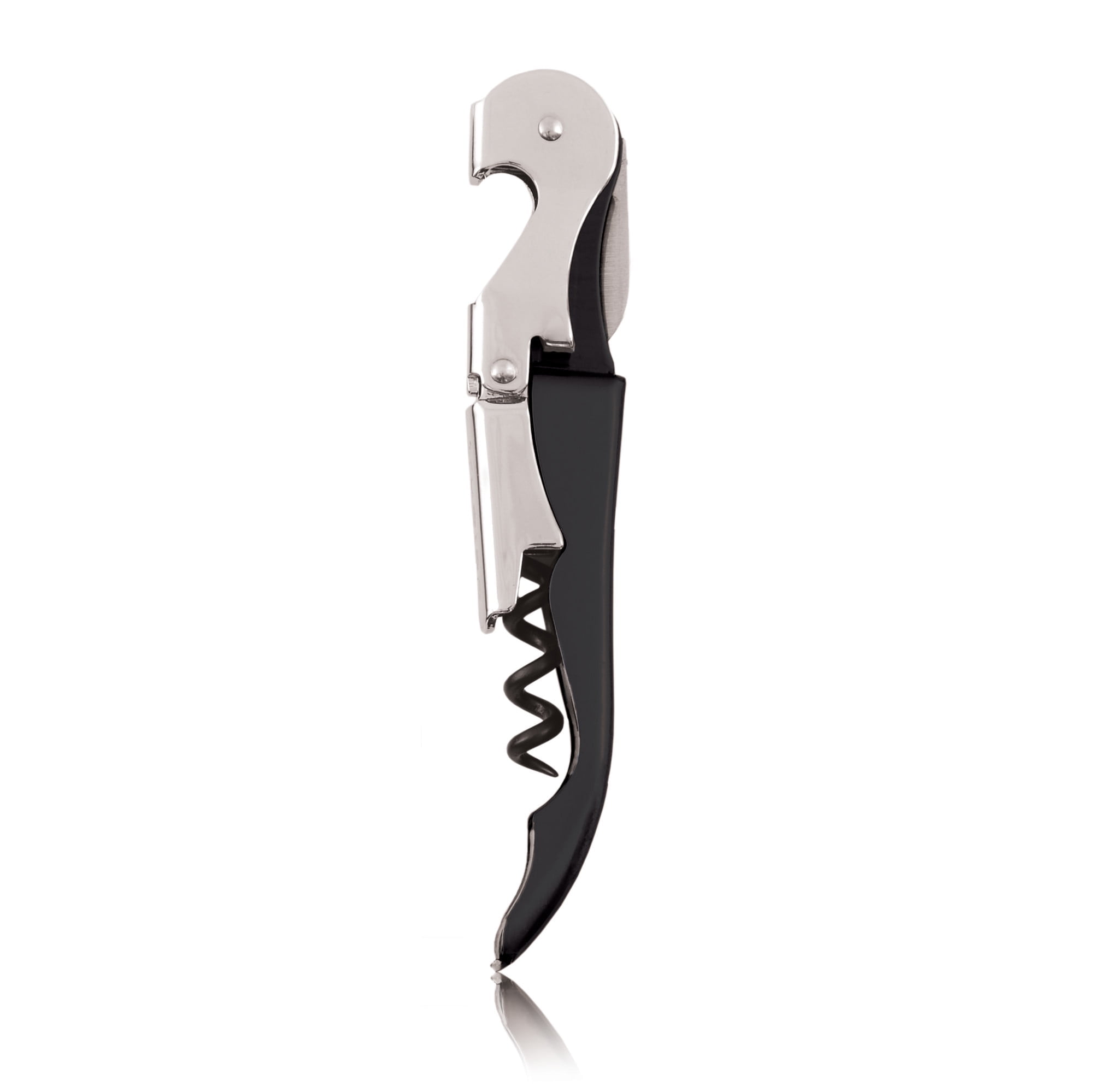 True Truetap Double Hinged Corkscrew, Black, Bottle Opener, Foil Cutter ...