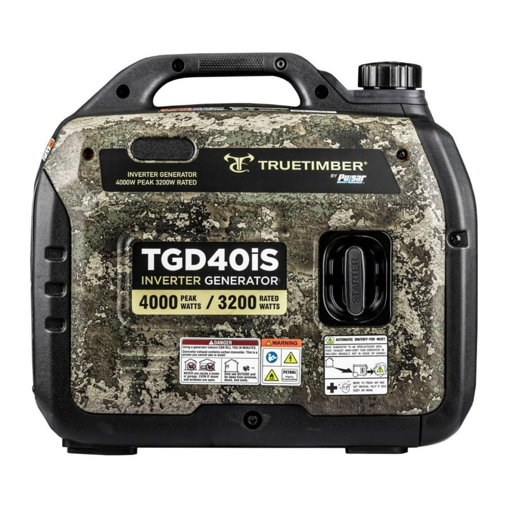 Truetimber 4000-Watt Super Quiet Gasoline Powered Inverter Generator by ...