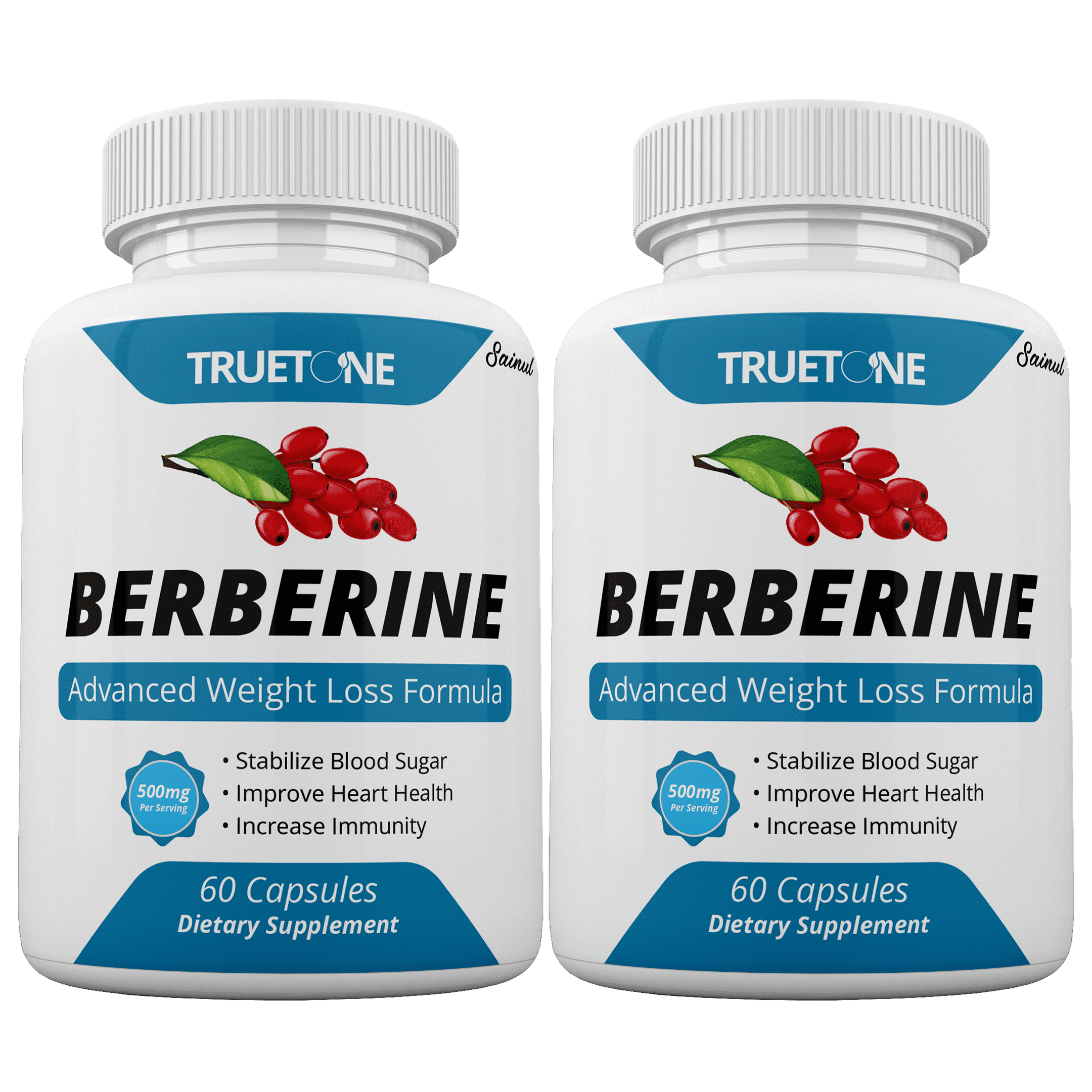 Truetone Berberine Capsules, Maximum Strength Official, Berberine Pills ...