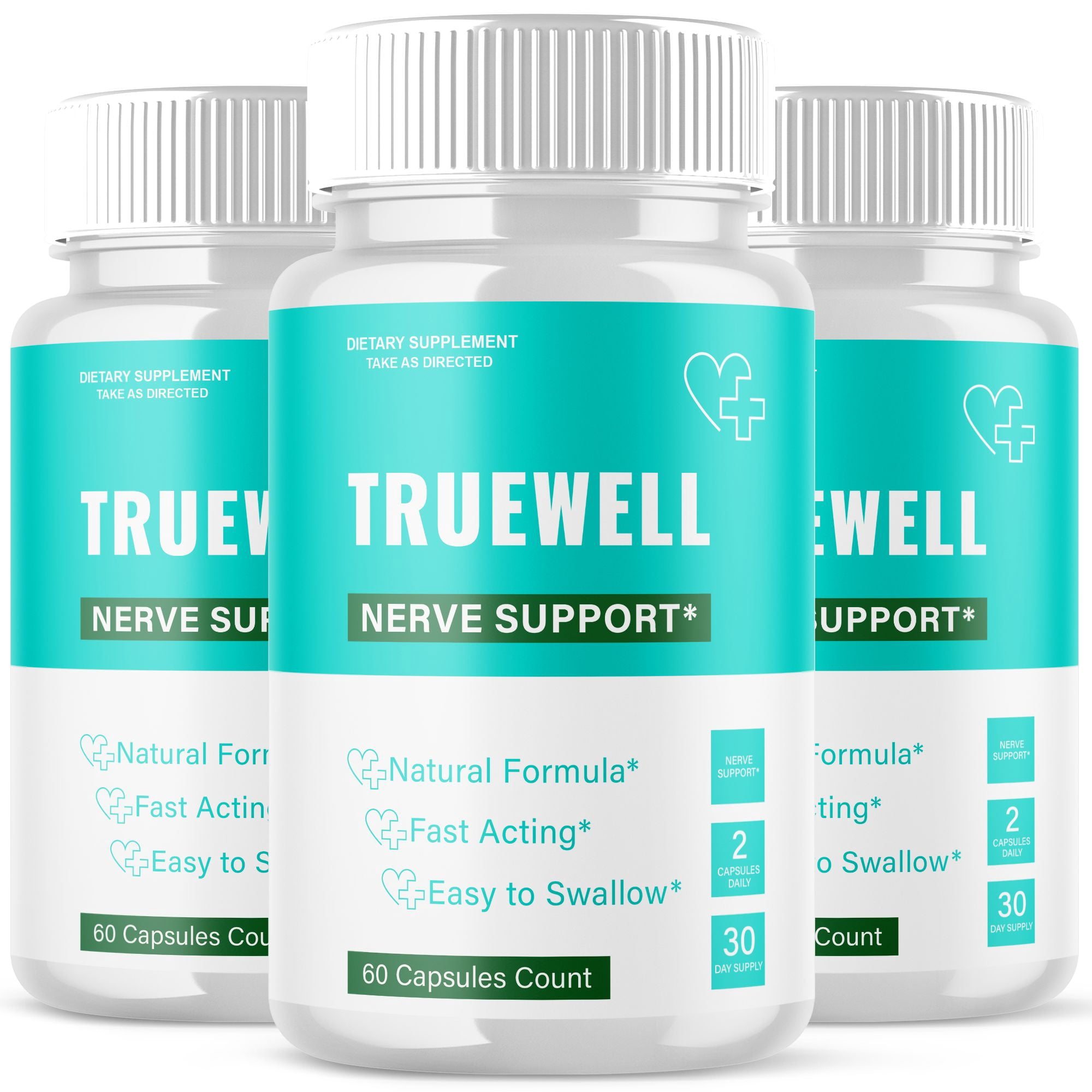Truewell Advanced Nerve Health Support Pills Natural Vitamin Supplement ...