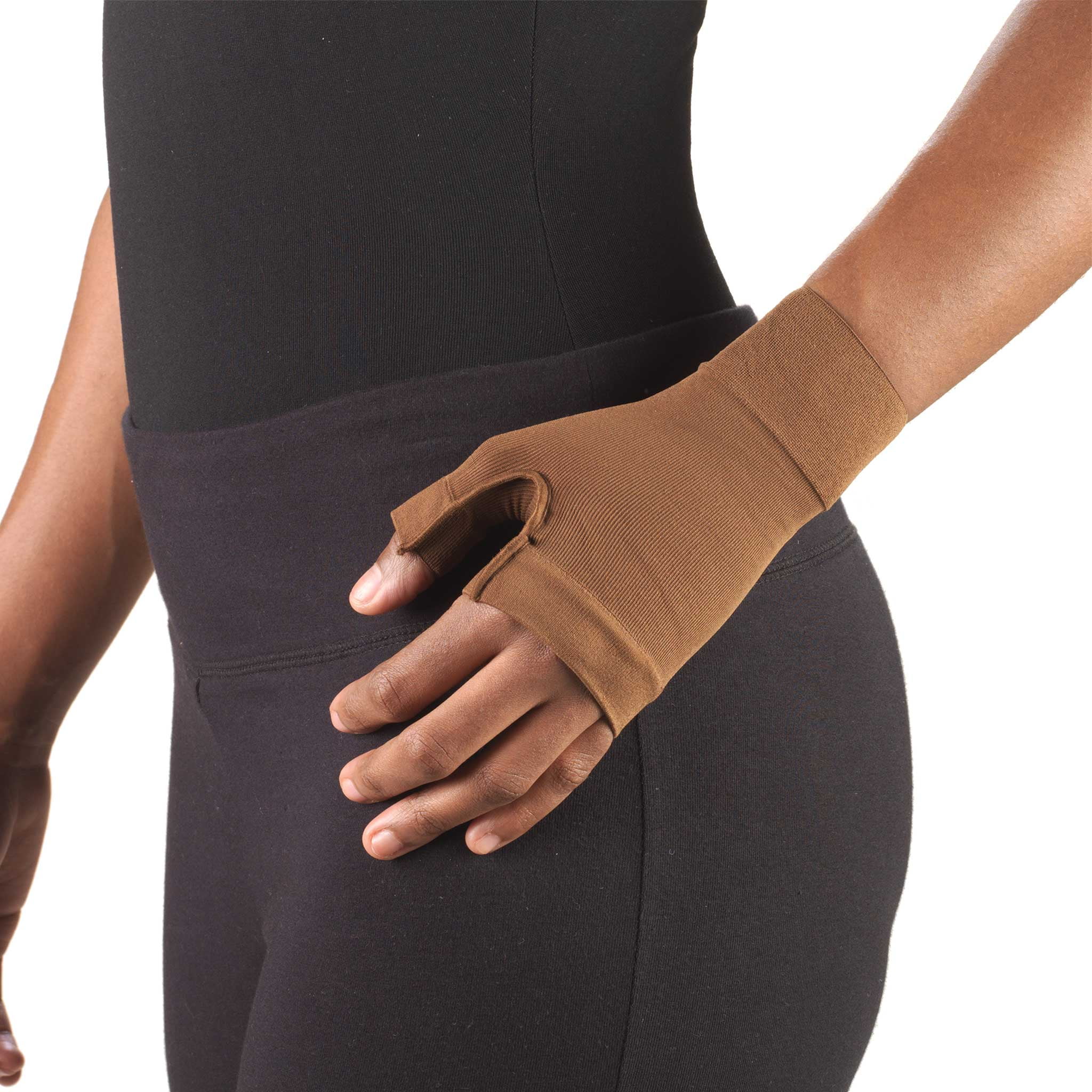 Truform Lymphedema Compression Gauntlet: 20-30 mmHg, Brown, Large ...