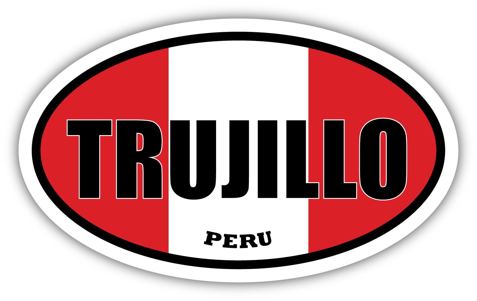 Trujillo Peru Flag Oval Decal Vinyl Bumper Sticker 3x5 inches - Walmart.com