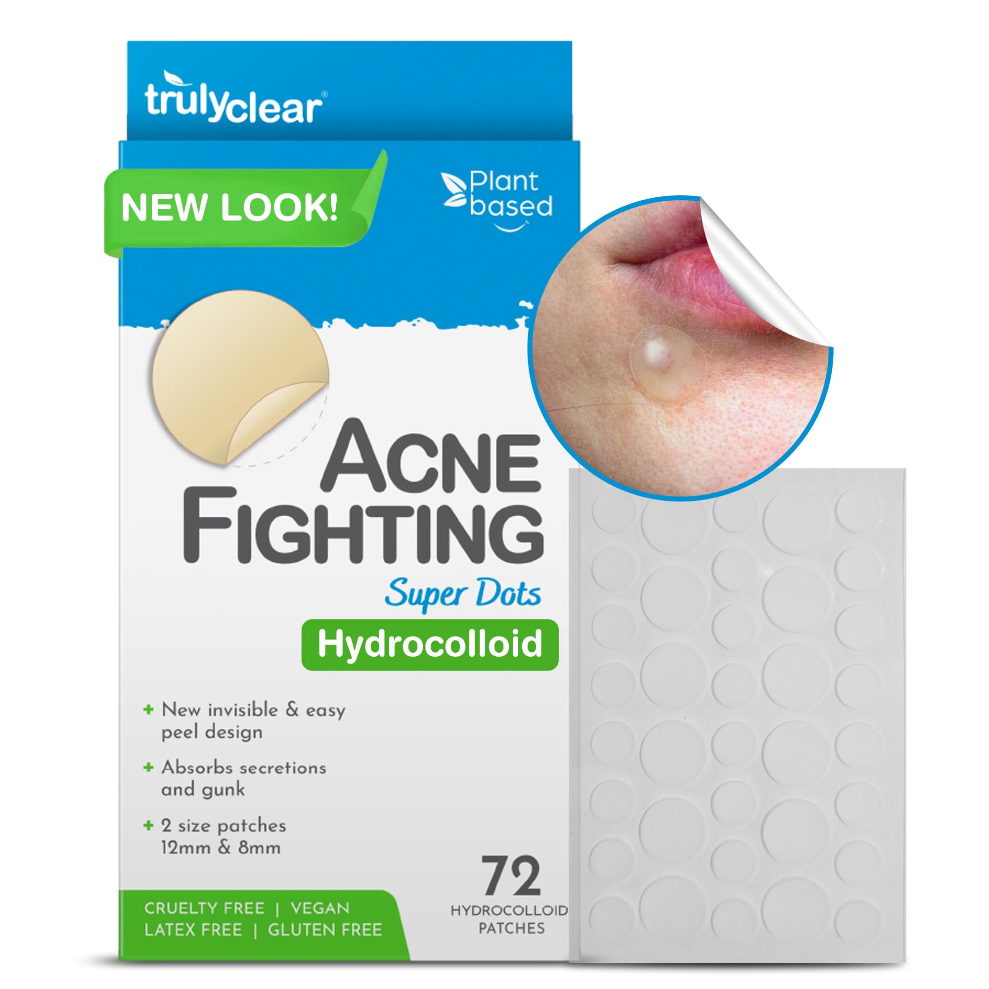 Truly Clear Hydrocolloid Acne Pimple Patches for Face & Body - Ideal ...