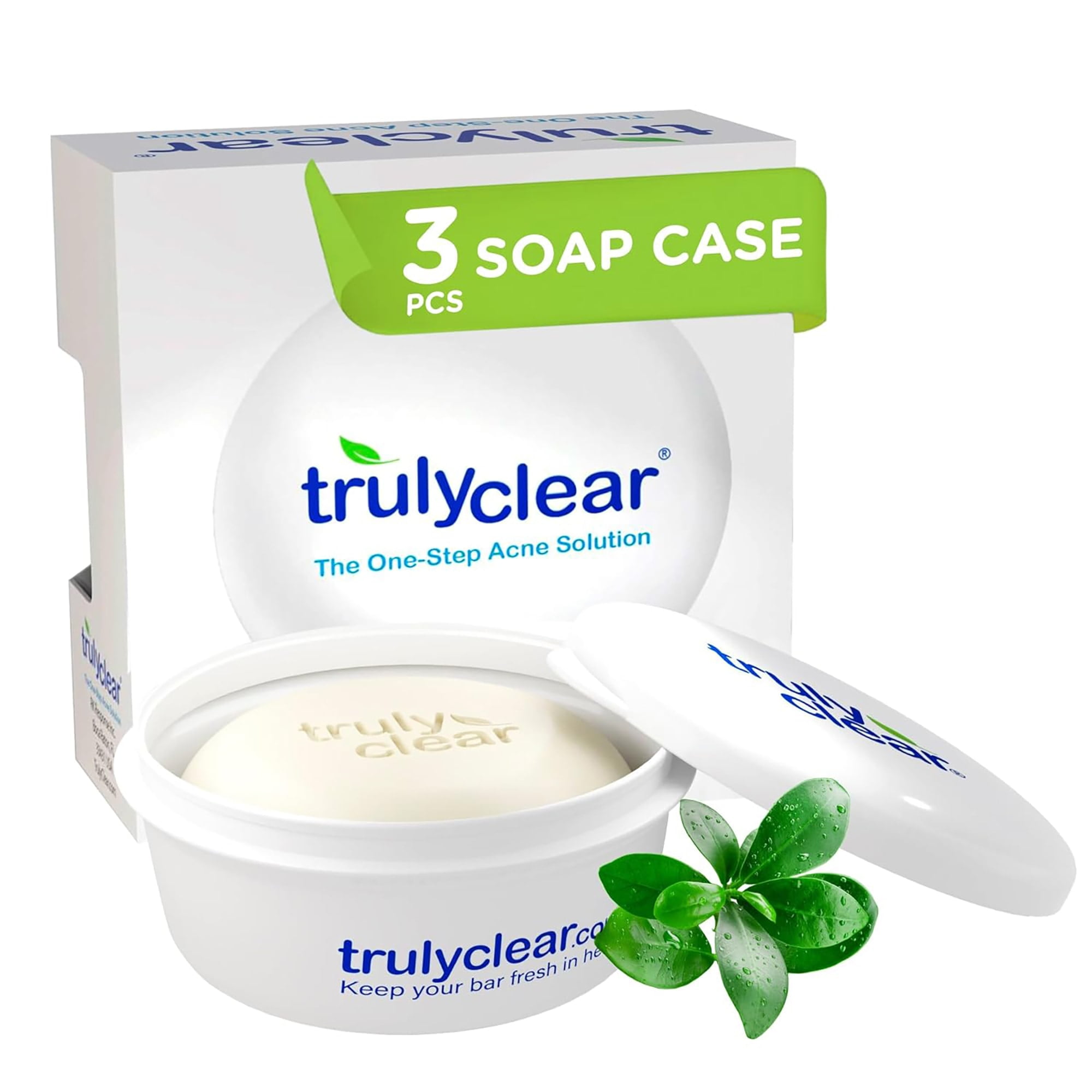 Truly Clear: Keep Dry Soap Case - 3pc Design, Holder For Acne Solution Bar, Draining Tray ...