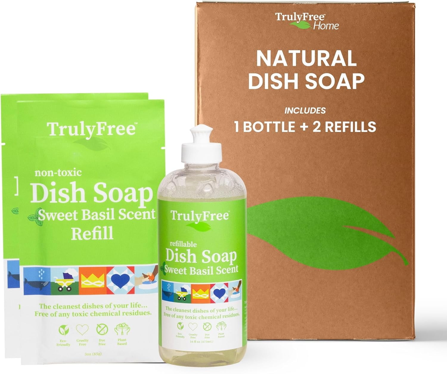 Truly Free Natural Concentrated Dish Detergent Dishwashing Liquid ...