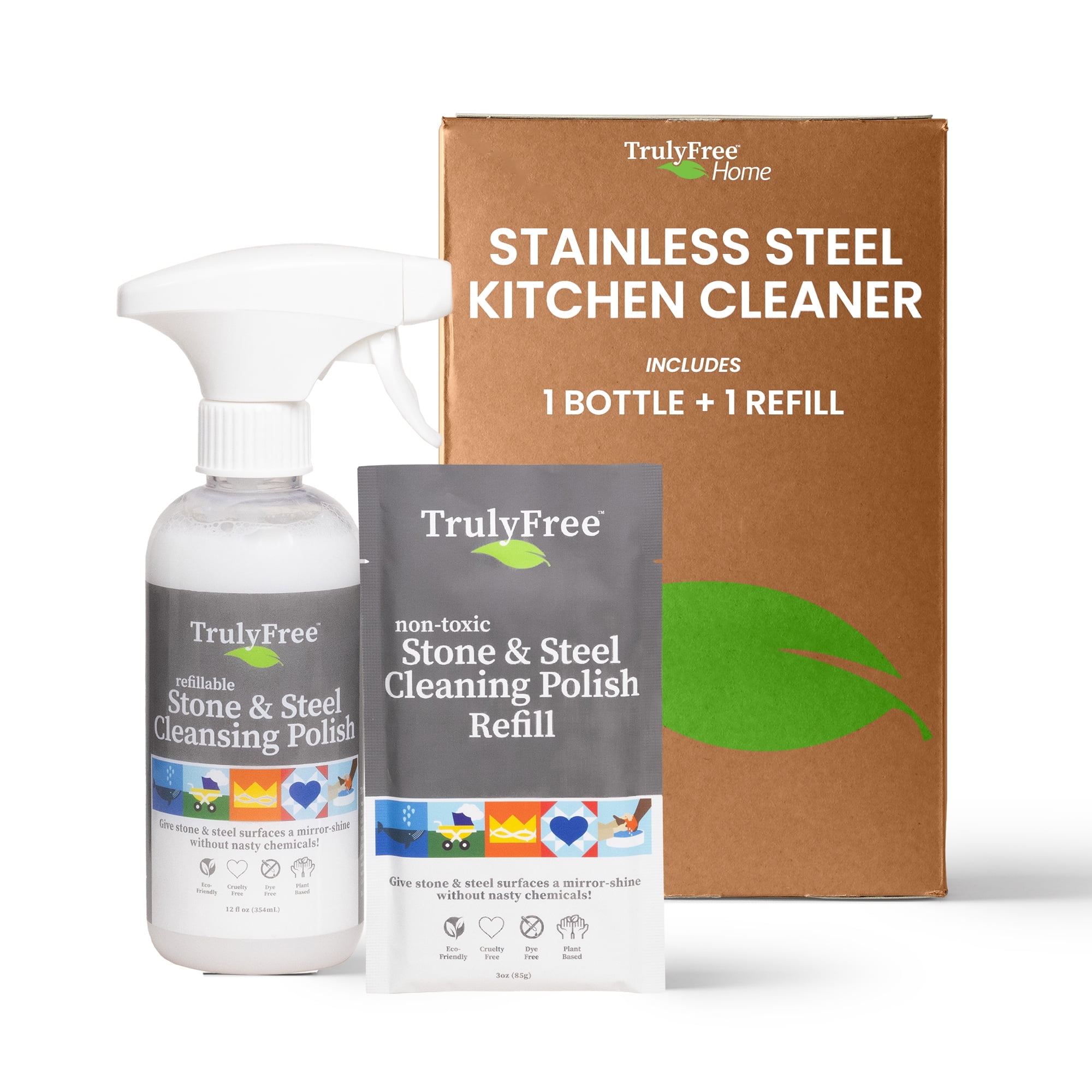 Truly Free Refillable Non-Toxic Stone & Steel Cleansing Polish (1-Pack ...