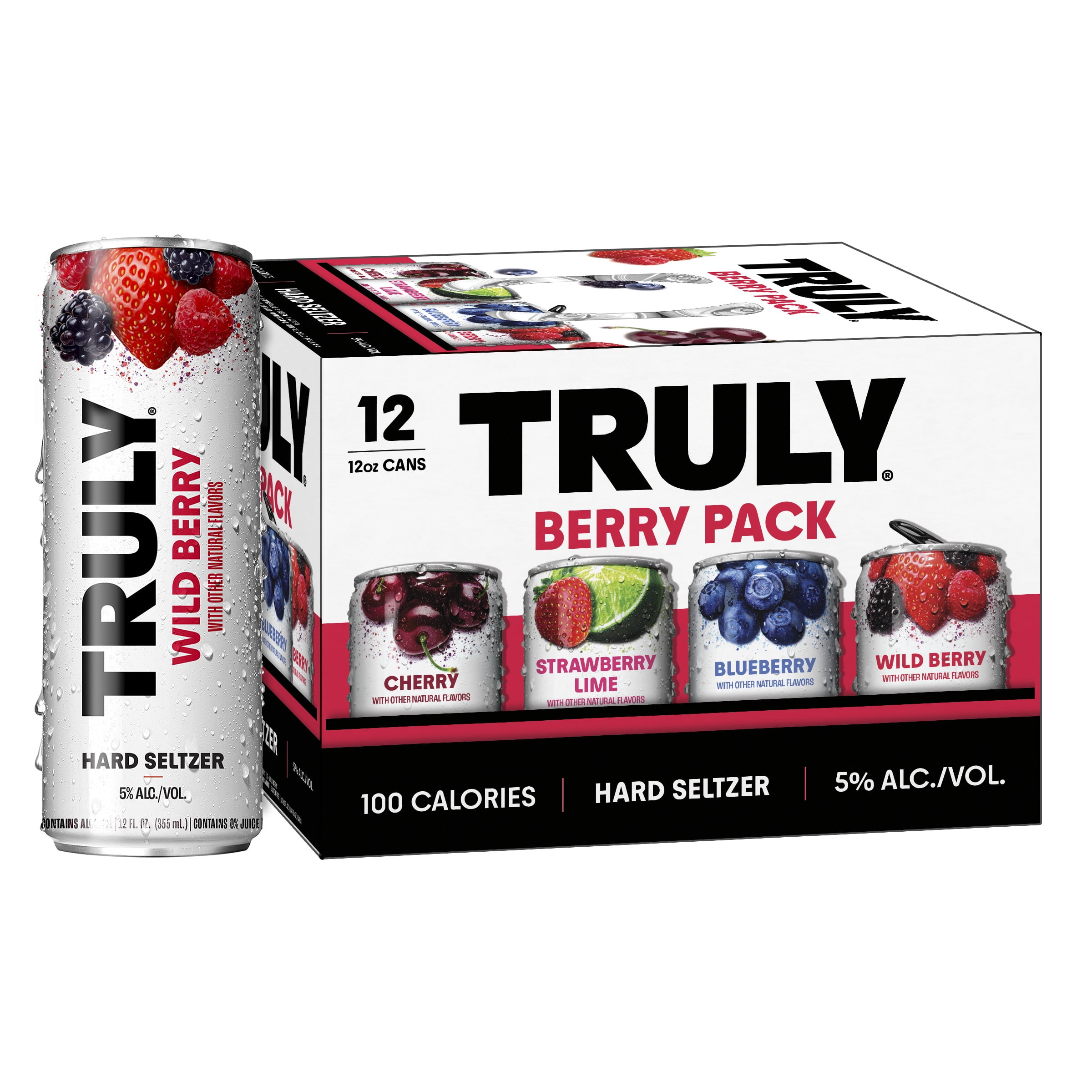 Truly Berry Variety Pack 12 Pack, 12 fl oz Aluminum Cans with Real ...