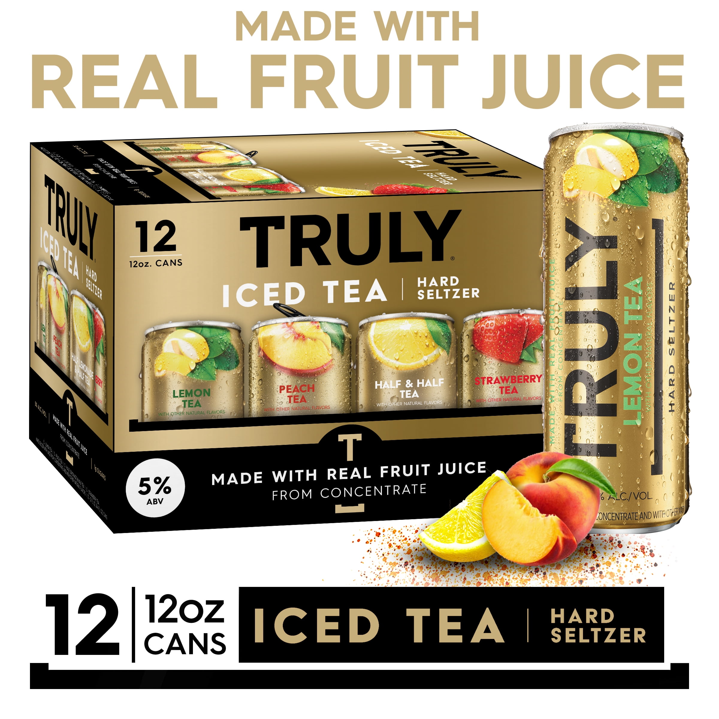 Truly Hard Seltzer Iced Tea Variety pack, 12 pack, 12 fl oz Aluminum ...