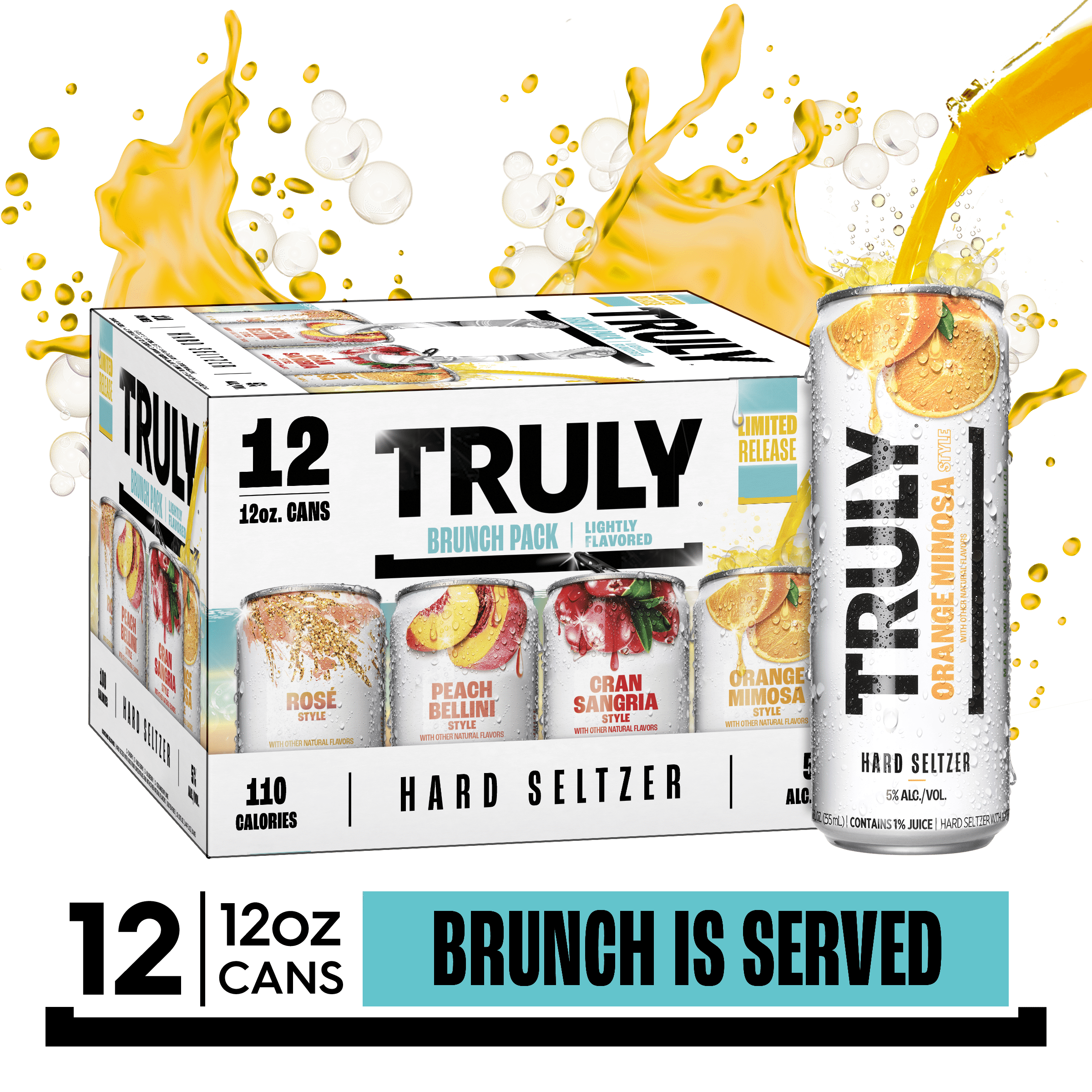 Truly Hard Seltzer Brunch Pack Variety, 12 Pack, 12 fl oz Aluminum Cans ...