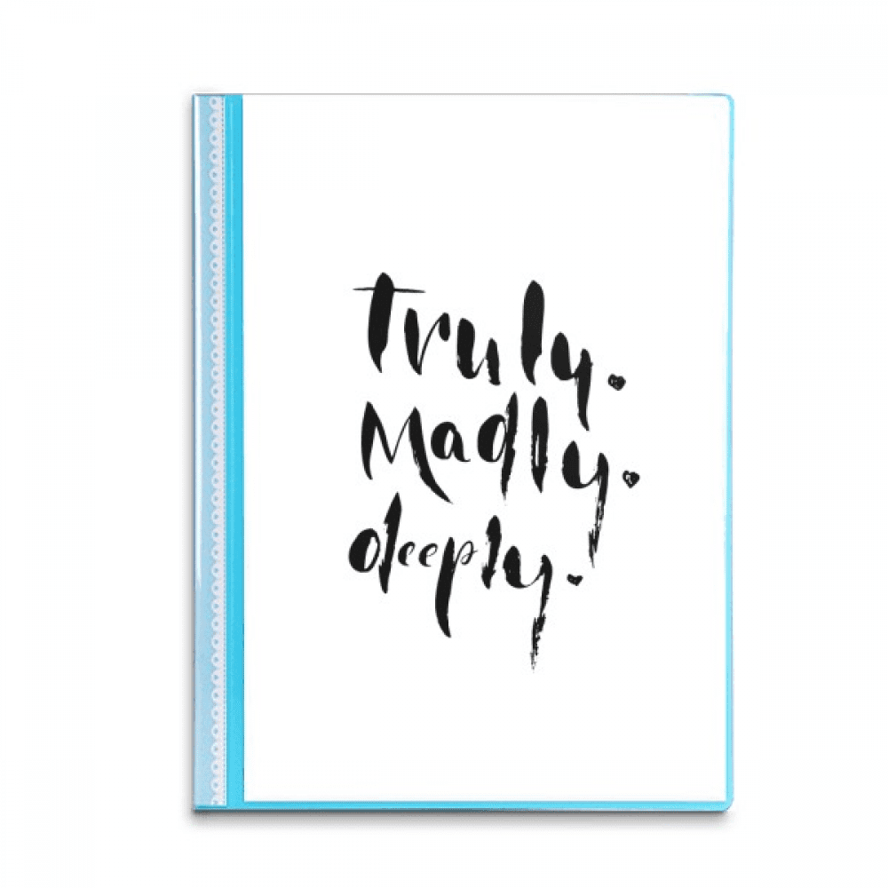 Truly Madly Deeply Quote Style Book Sheet Protectors Portfolio Binder ...
