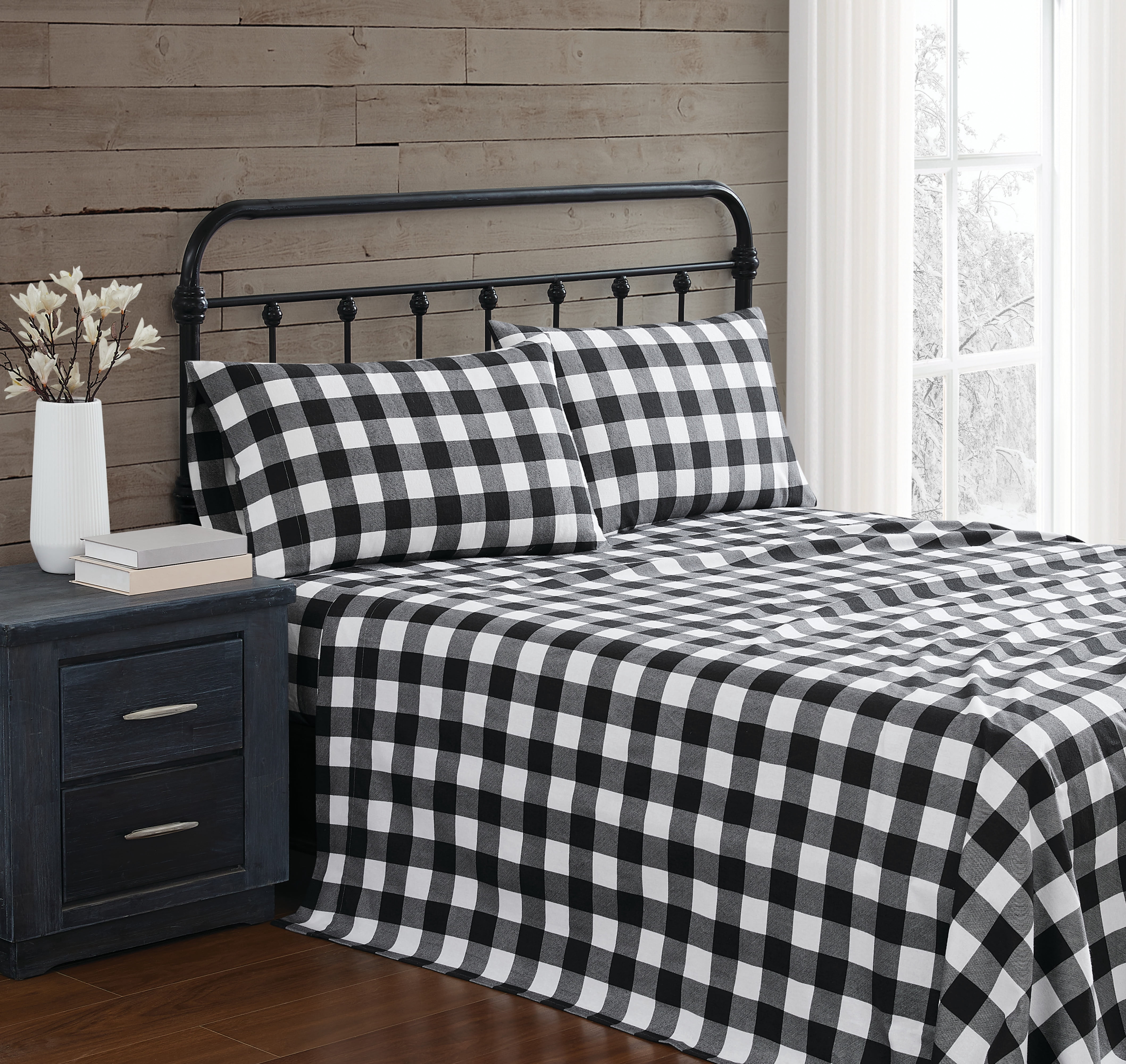 Truly Soft Buffalo Check Flannel 100% Cotton Deep Pocket 3 Piece Twin ...