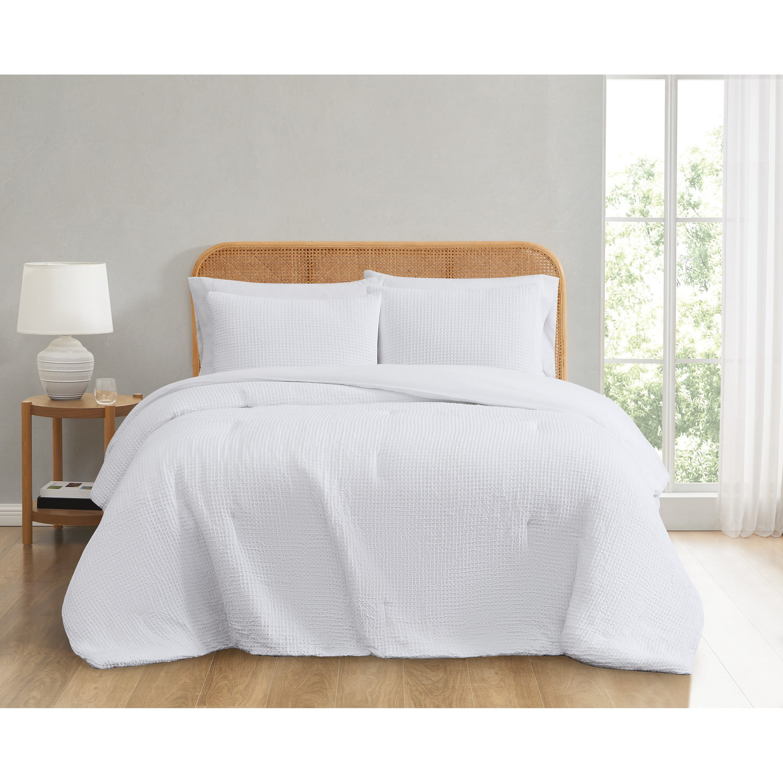 Truly Soft Textured Waffle King Comforter Set - Walmart.com