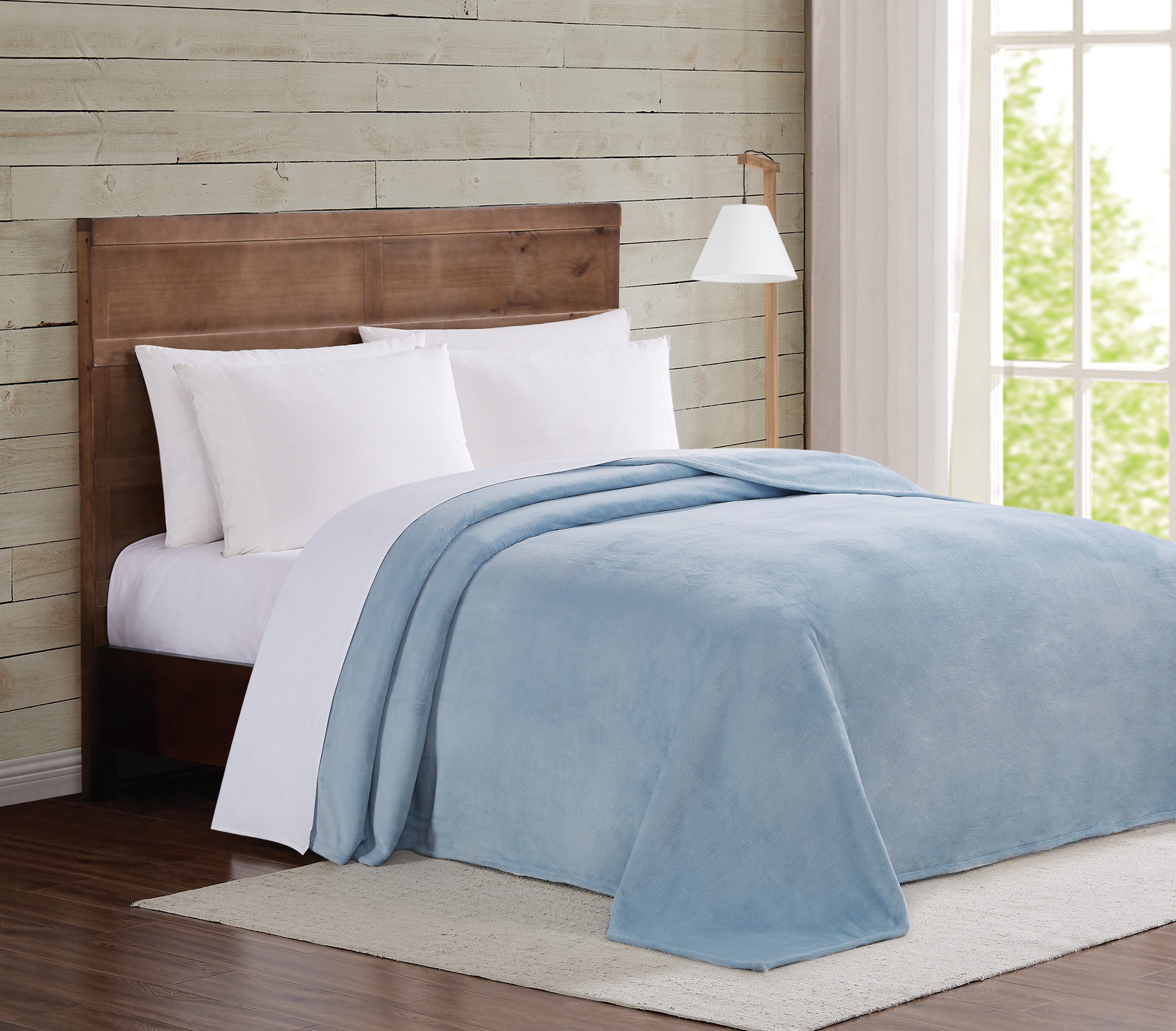 Truly Soft Velvet Plush Full/Queen Blanket in Light Blue - Walmart.com