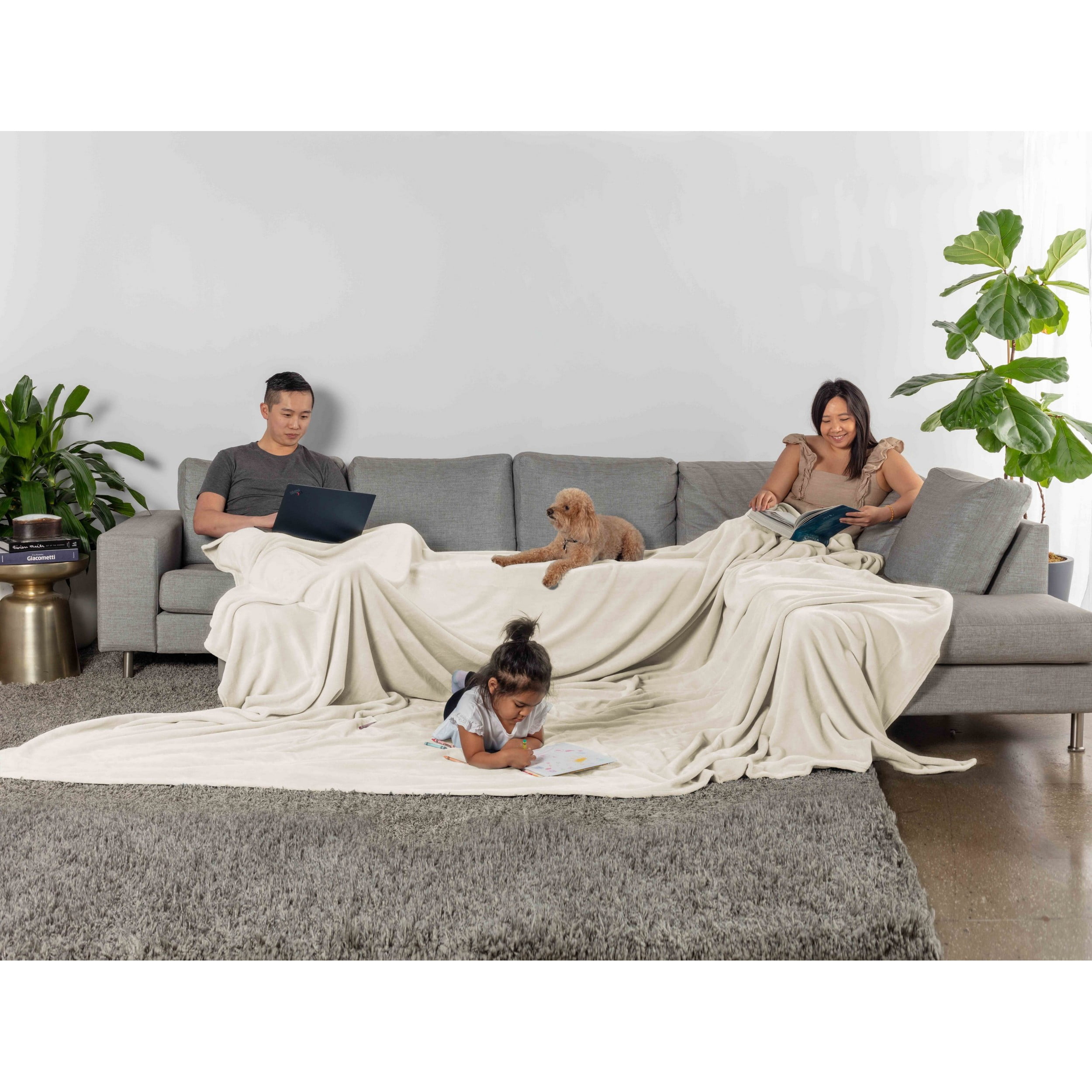 Truly Soft Velvet Plush Ivory Family Blanket - Walmart.com