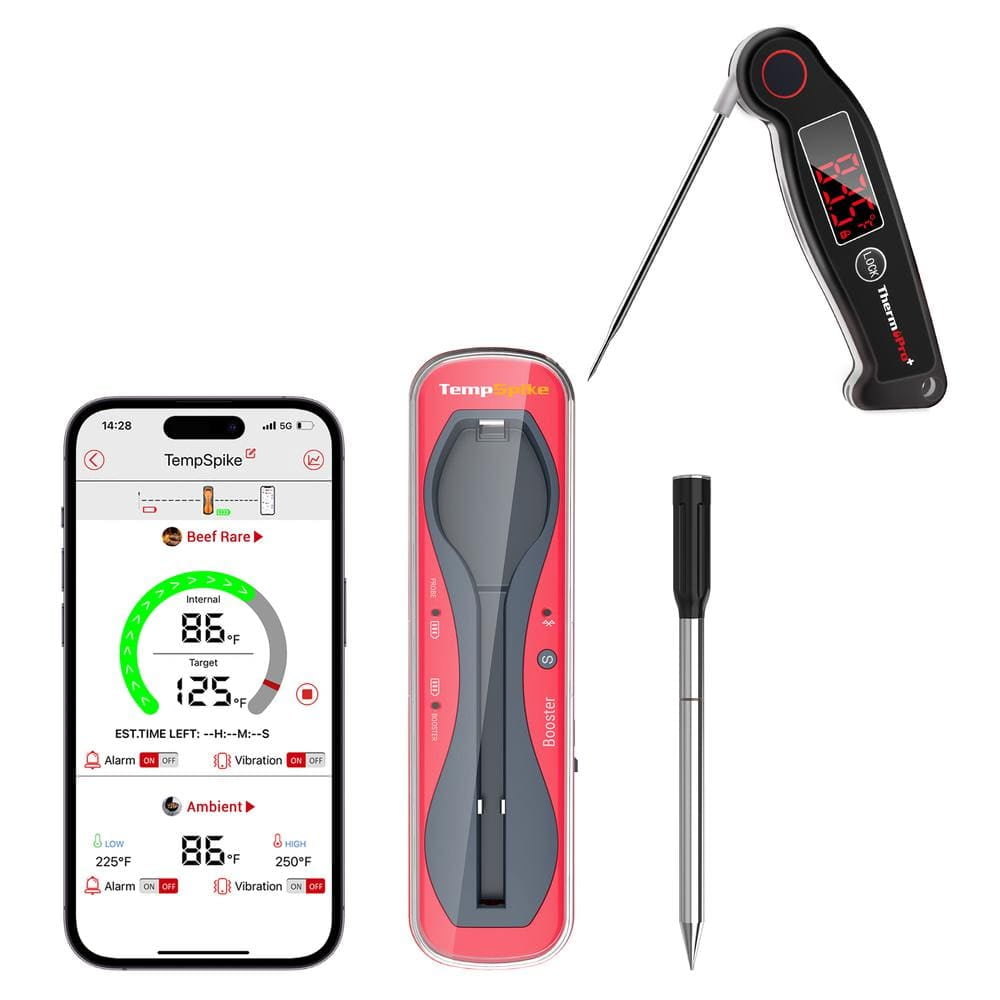 Truly Wireless Meat Thermometer, TempSpike with Waterproof Digital ...