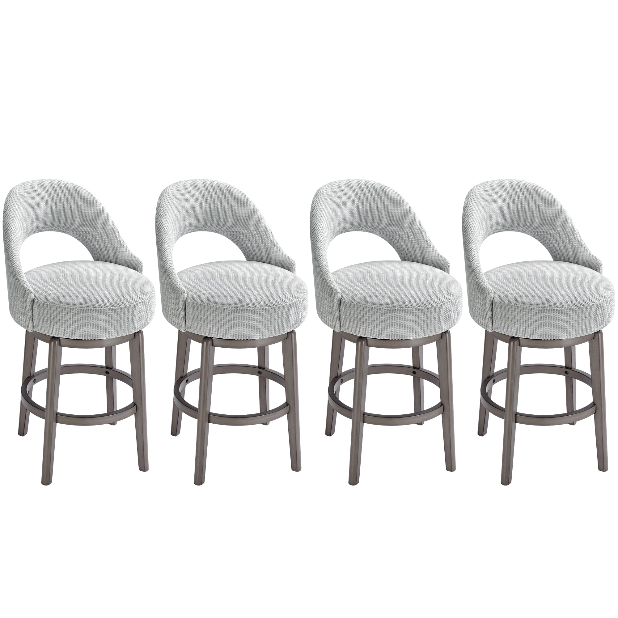 TrumanPick 26" Swivel Bar Stool Set of 4 Upholstered Counter-Height ...