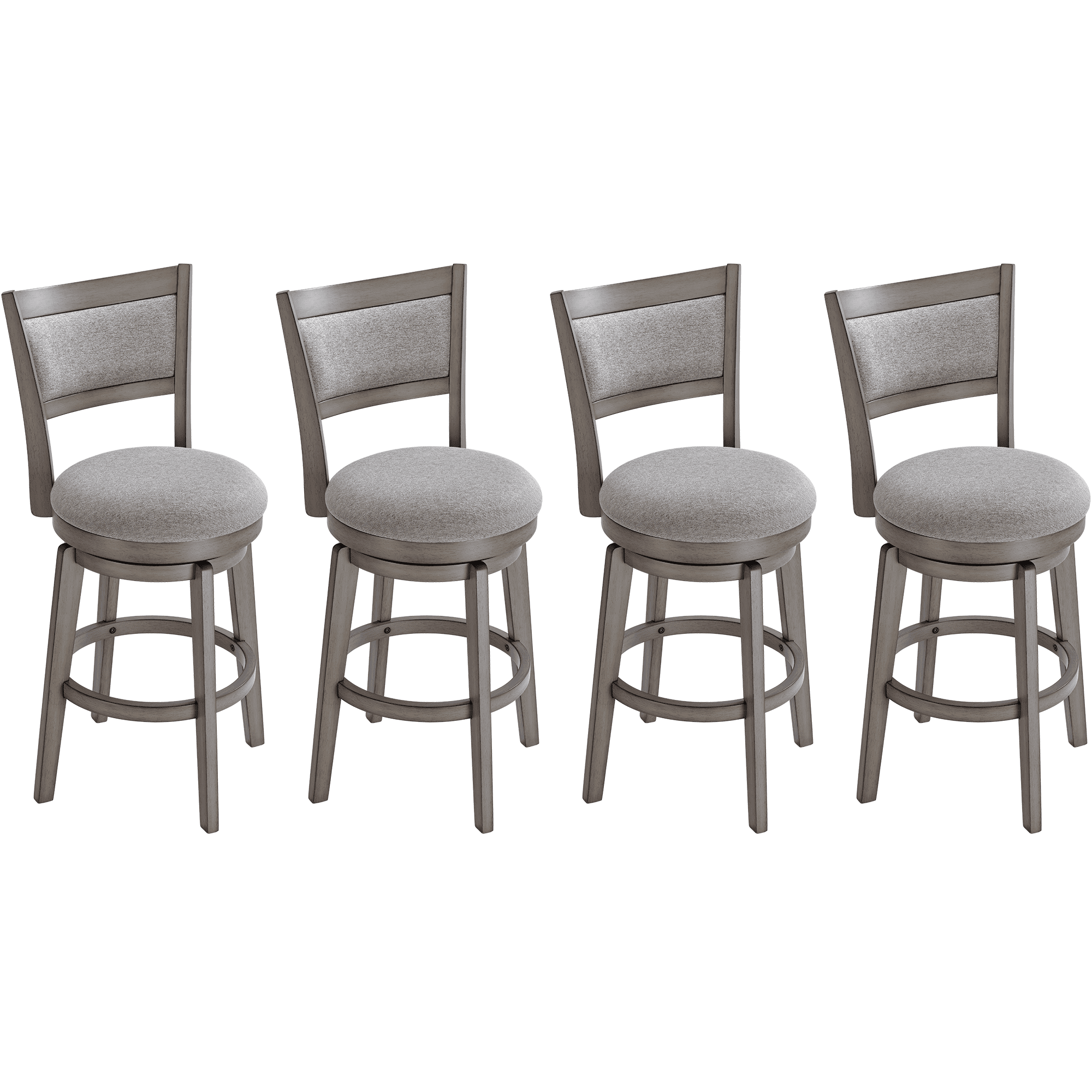 TrumanPick 26" Swivel Bar Stool Set of 4 Upholstered Counter-Height ...