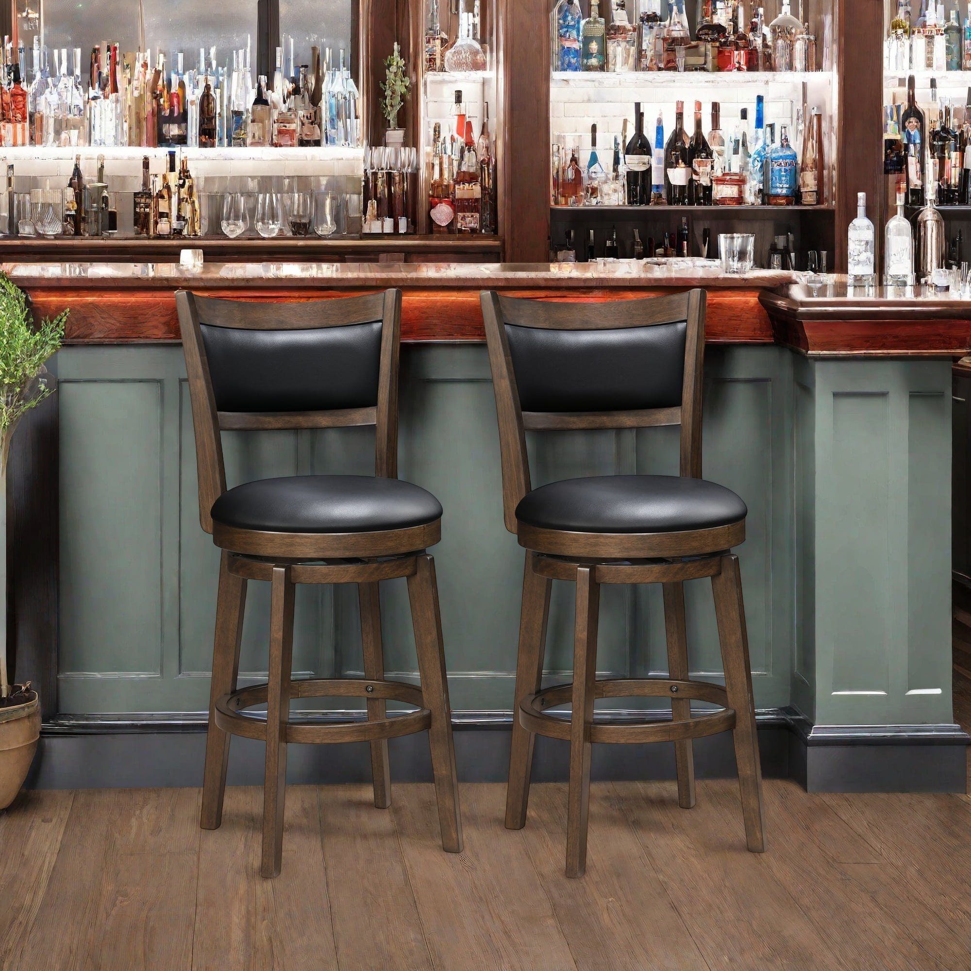 TrumanPick 26 Inch Counter Height Bar Stool Set of 2 Swivel Barstools ...