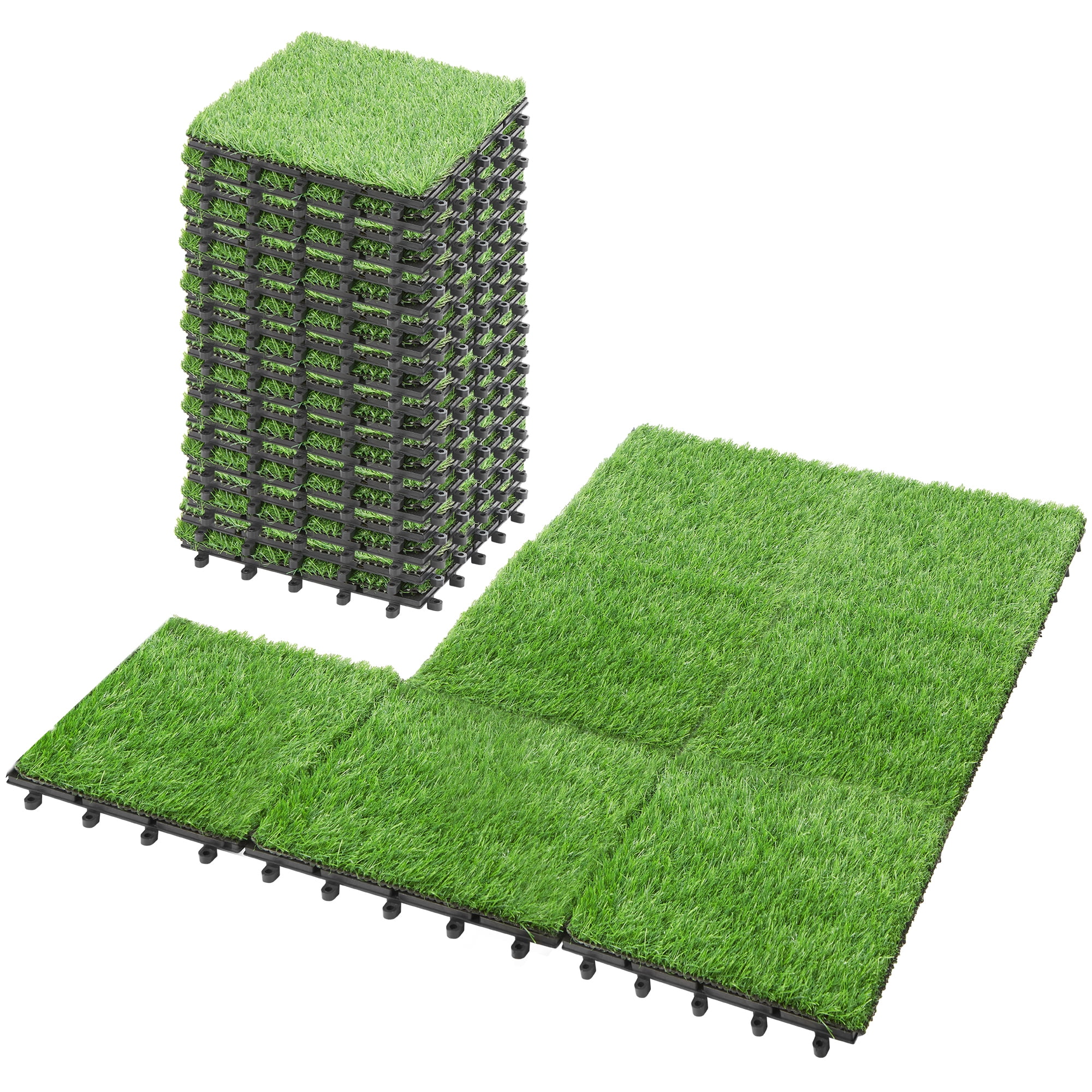 TrumanPick 27pcs Artificial Grass Interlocking Turf Tile Indoor/Outdoor ...