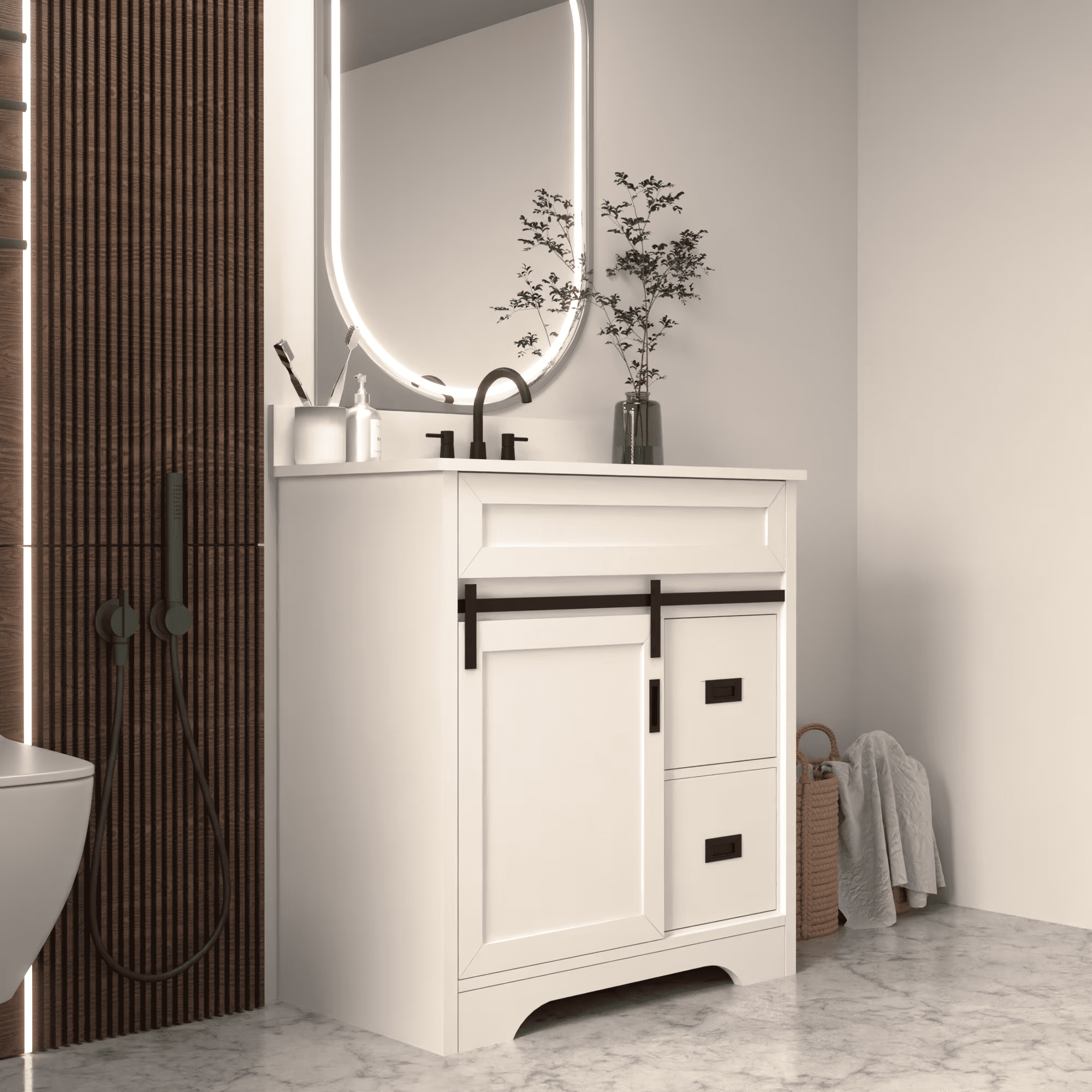 TrumanPick 30" Bathroom Vanity with Single Sink Combo, Farmhouse ...